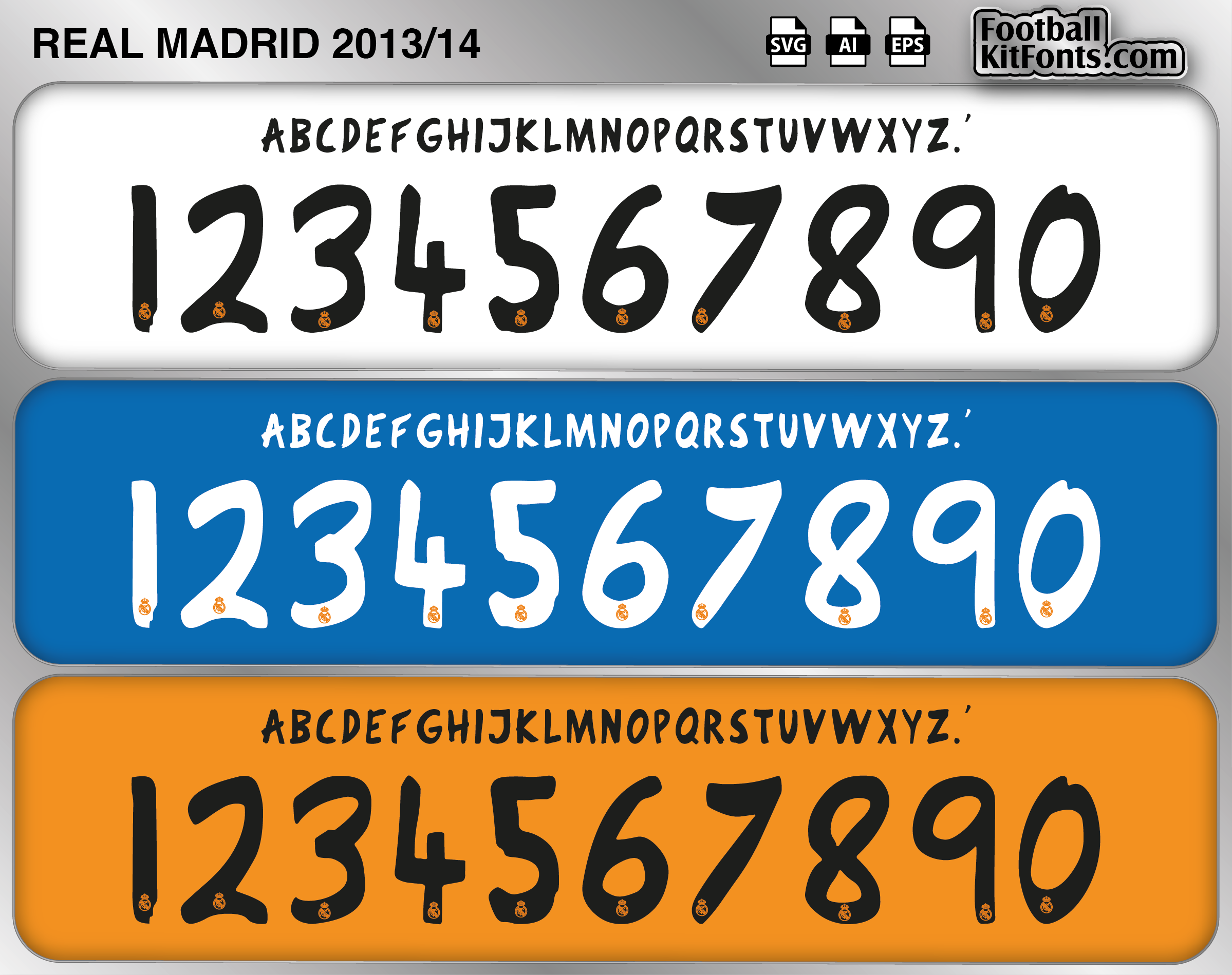 Football Kit Fonts - Real Madrid