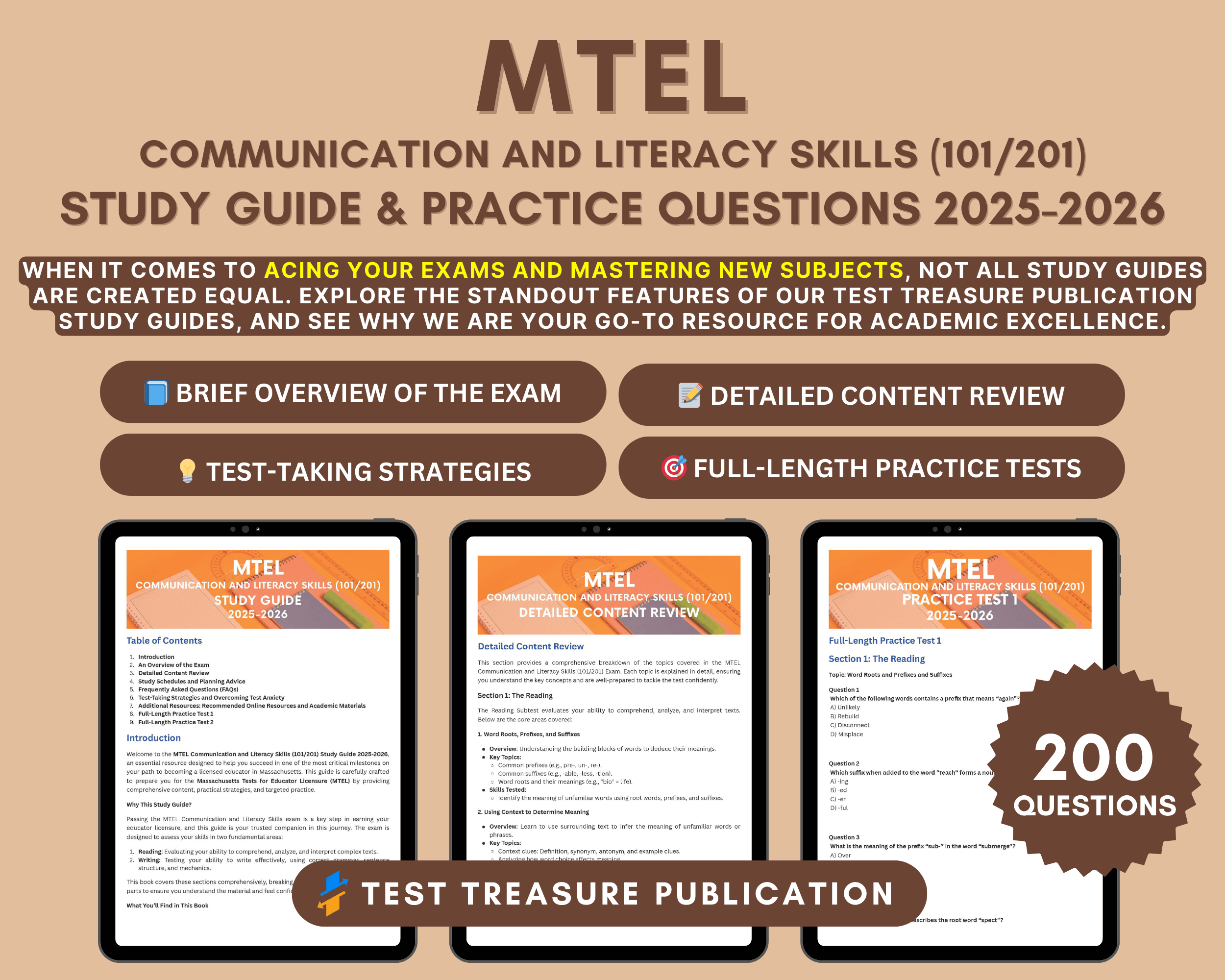 MTEL Communication and Literacy Skills (101/201) Study Guide 2025-2026 ...