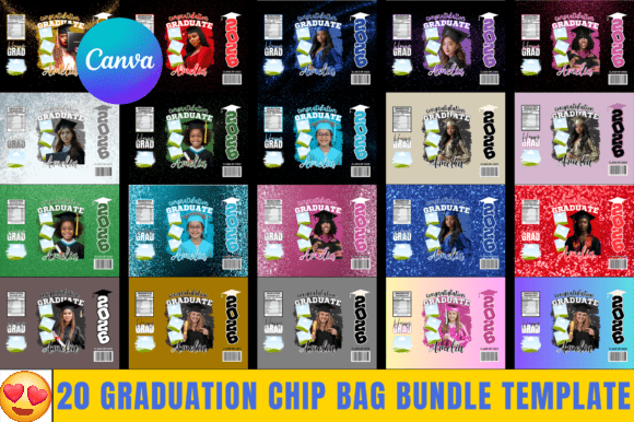 20 Graduation Chip Bag Bundle Template - Payhip