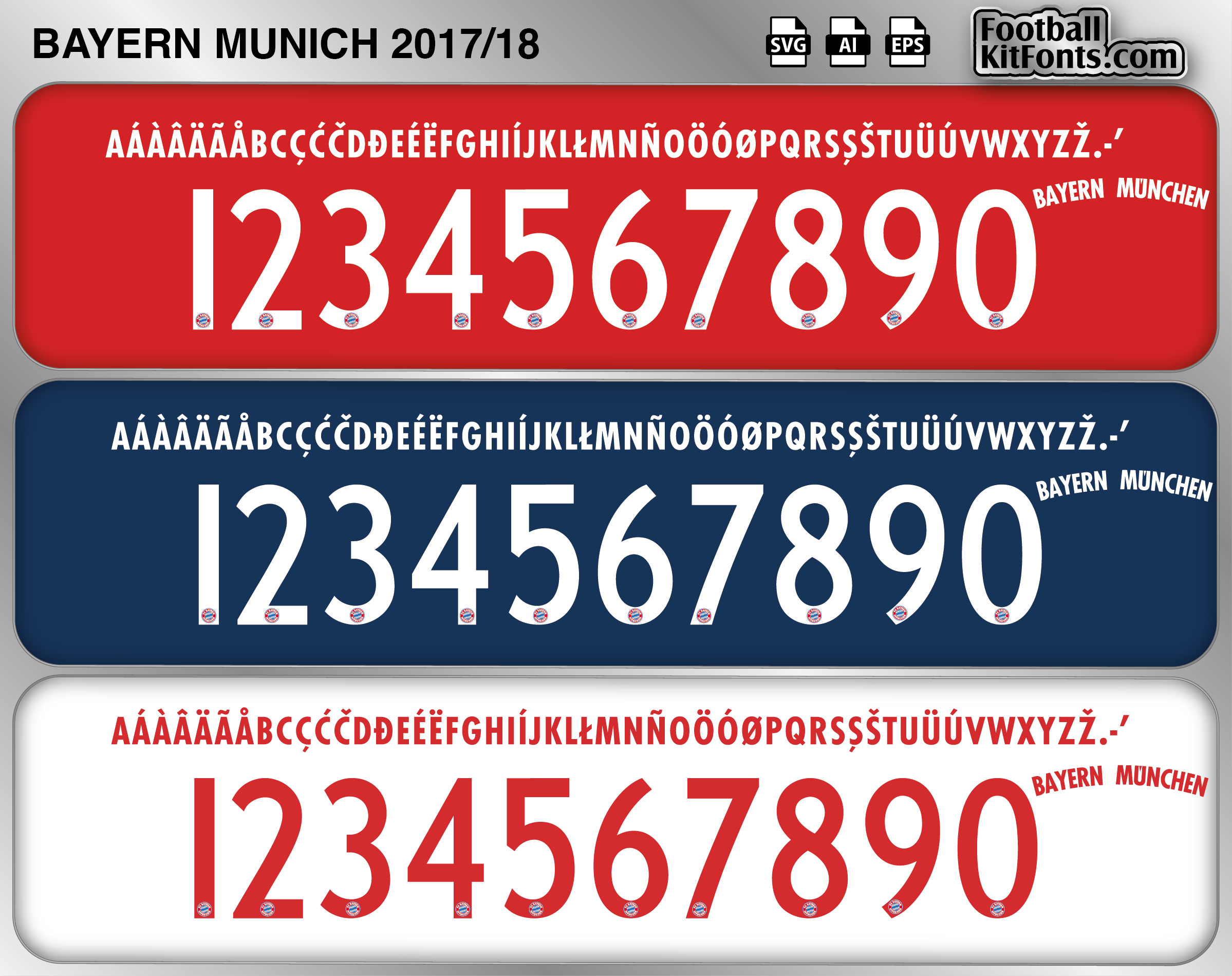 Bayern Munich 2017-18 Vector Font
