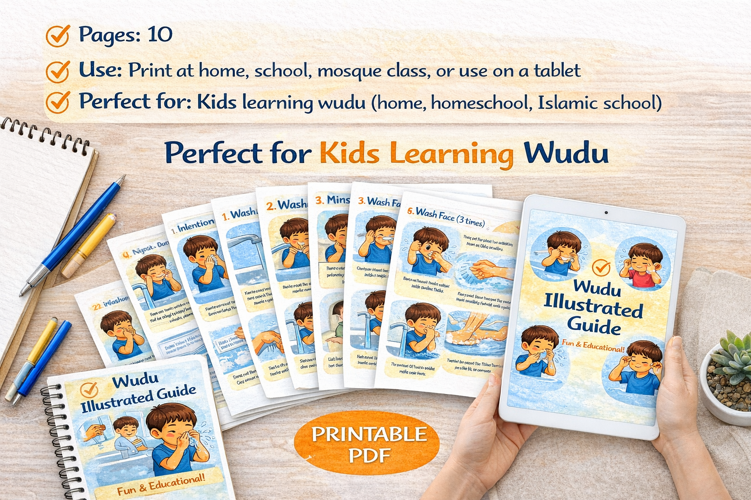 Step by Step wudu Illustrated guide for Muslim kids - Payhip