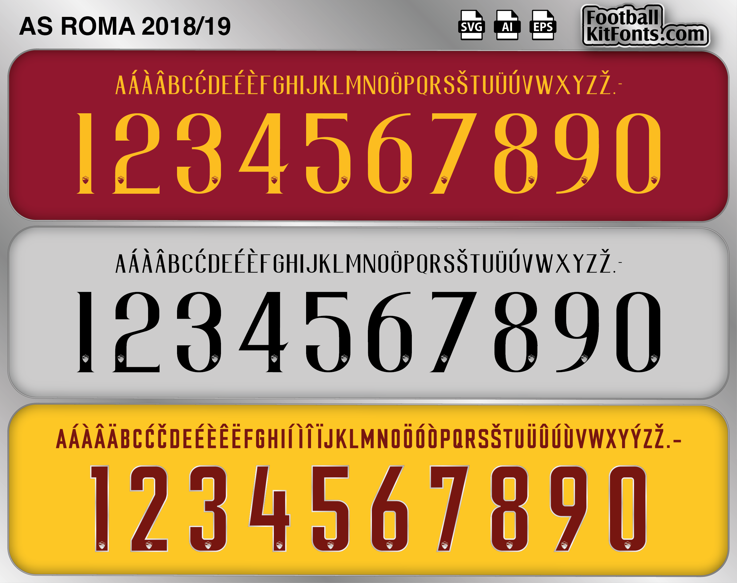 Football Kit Fonts - Roma