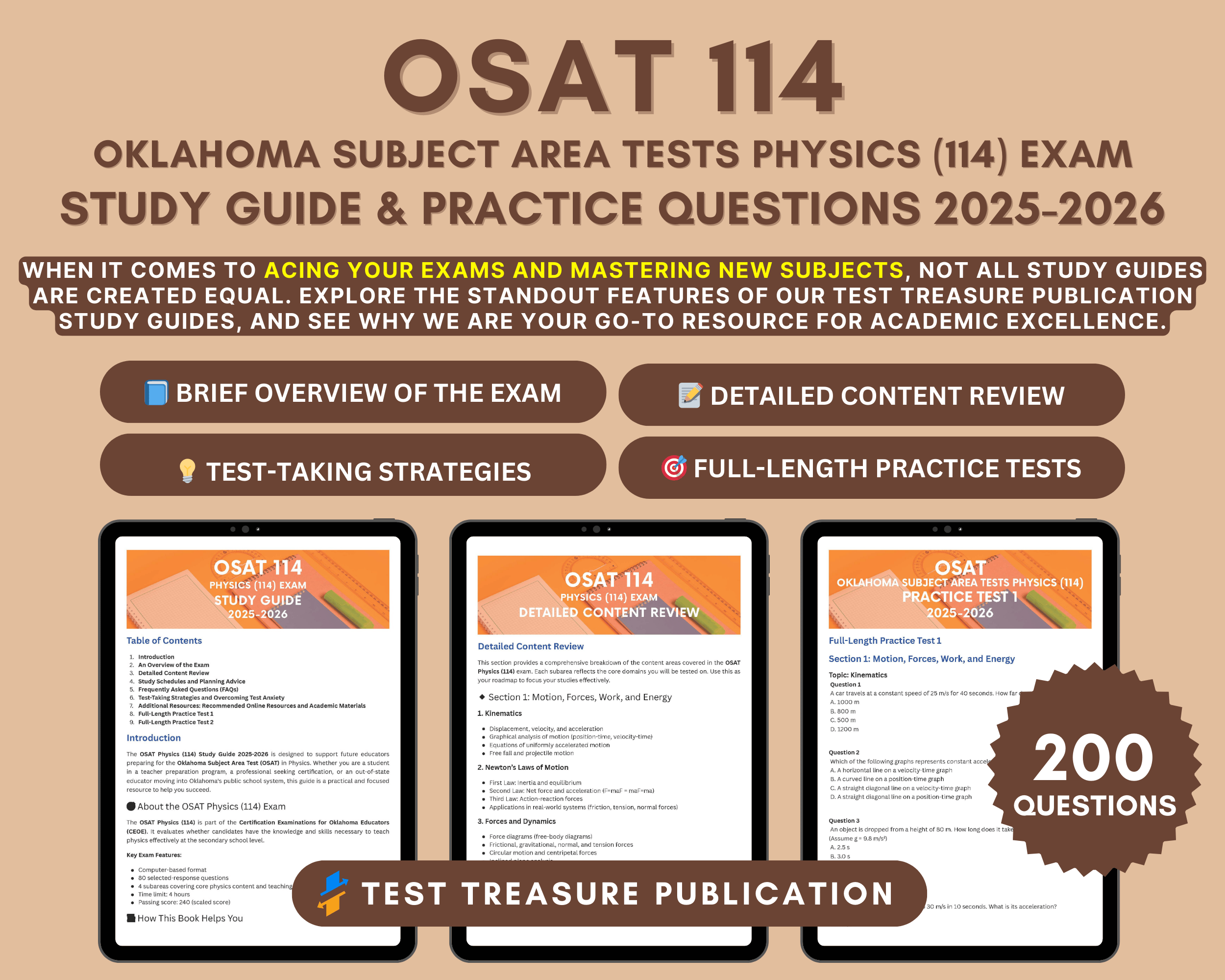 OSAT Physics (114) Study Guide 2025-2026 - Payhip