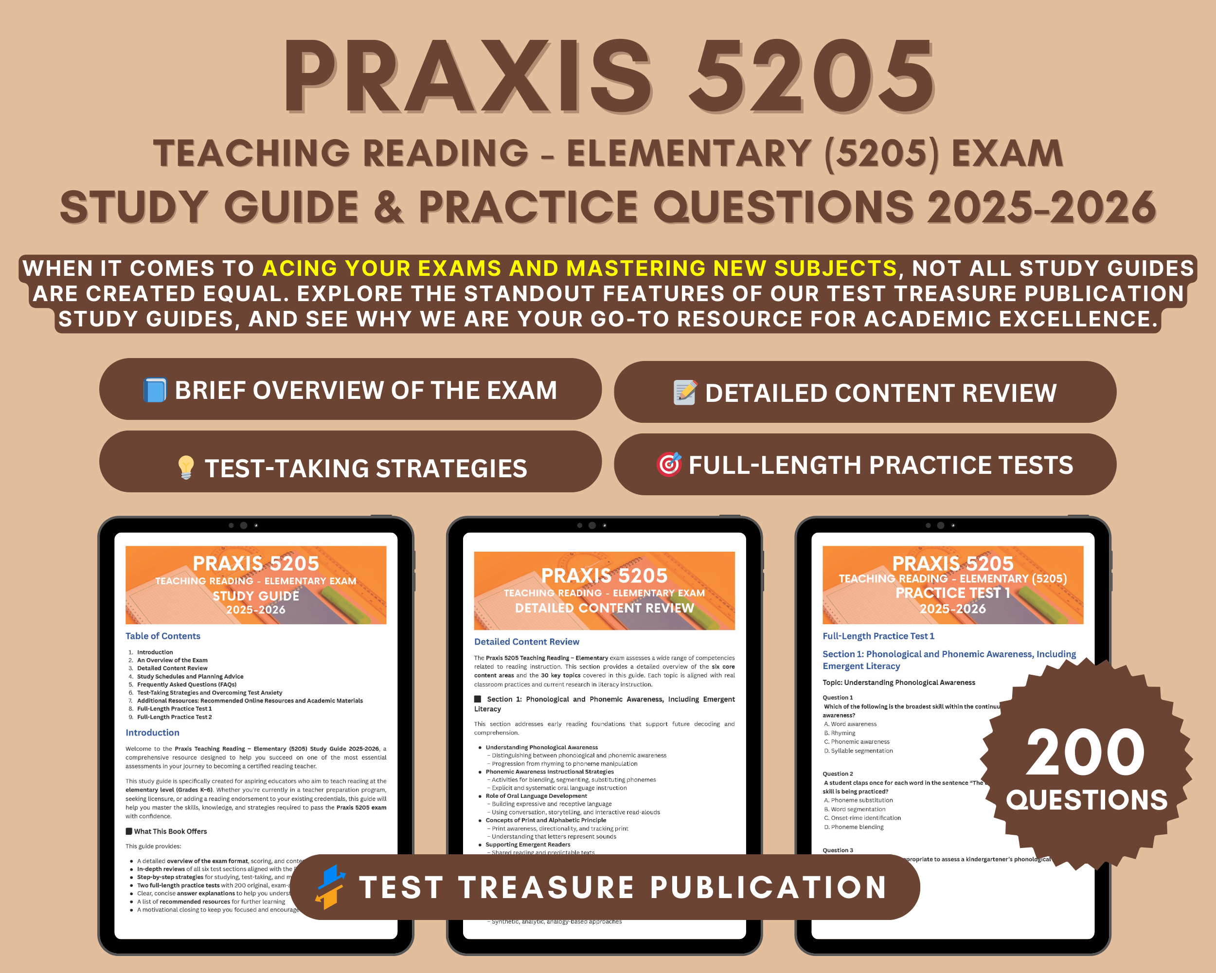 Praxis Teaching Reading - Elementary (5205) Study Guide 2025-2026 - Payhip