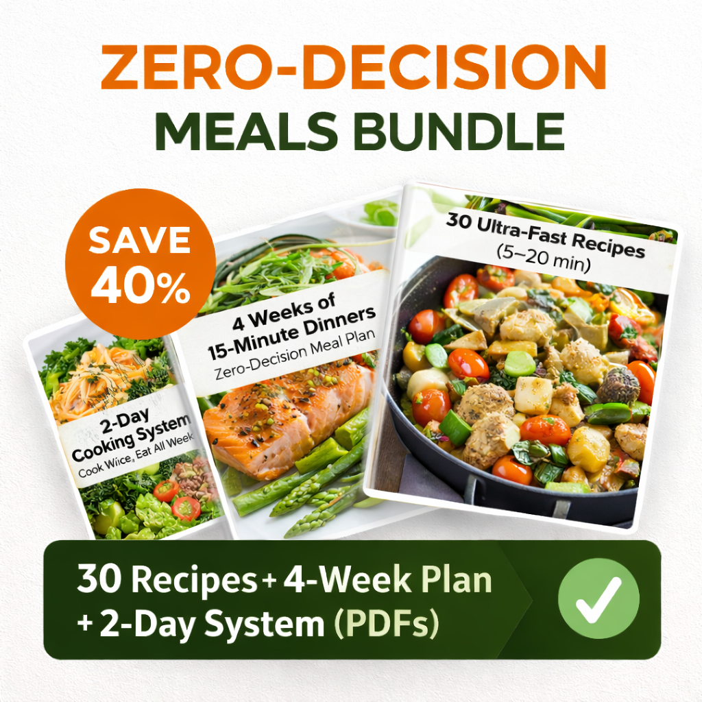 Zero-Decision Meals Bundle — 30 Dinners 4-Week Plan 2-Day System (Save ...