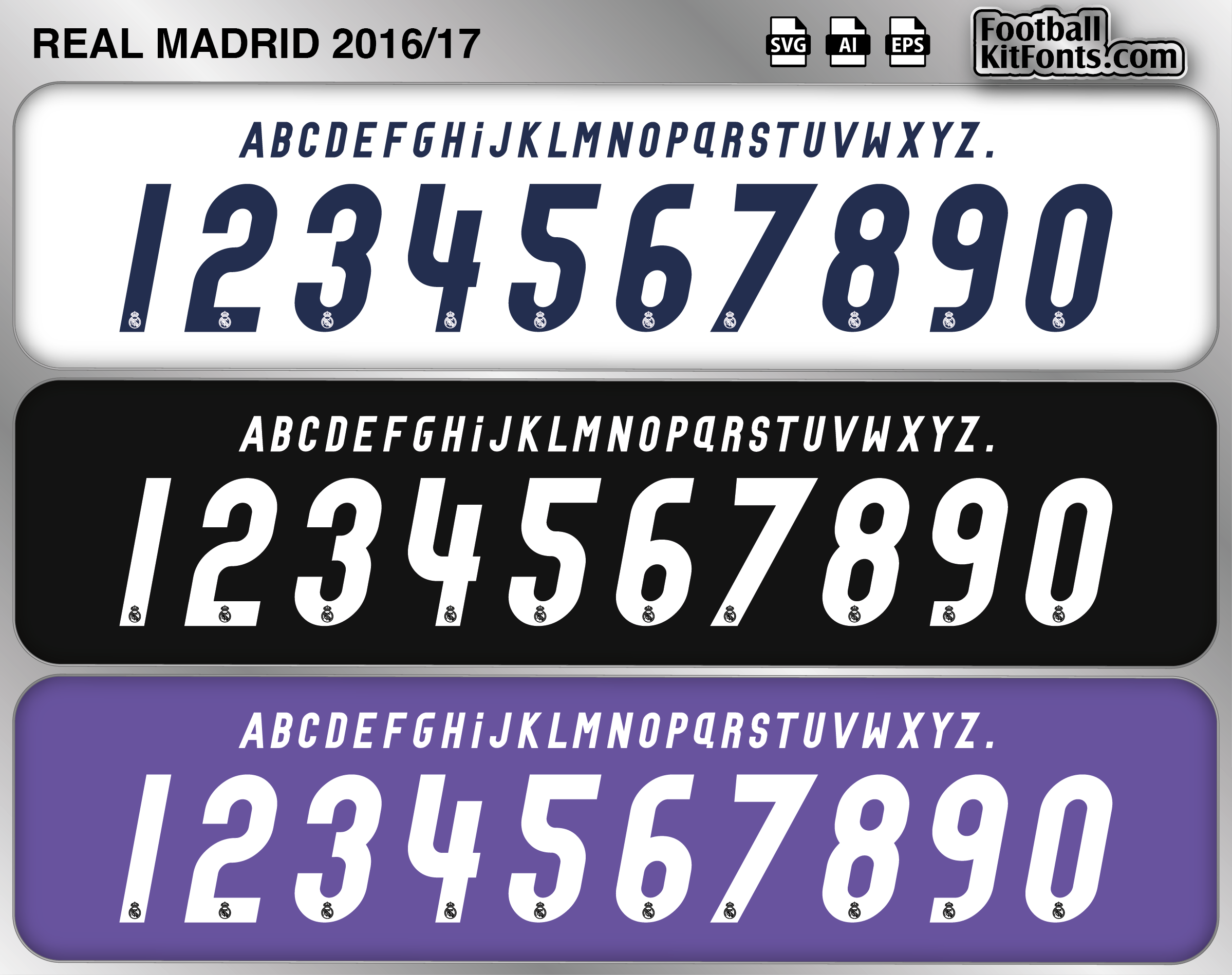 Football Kit Fonts - Real Madrid