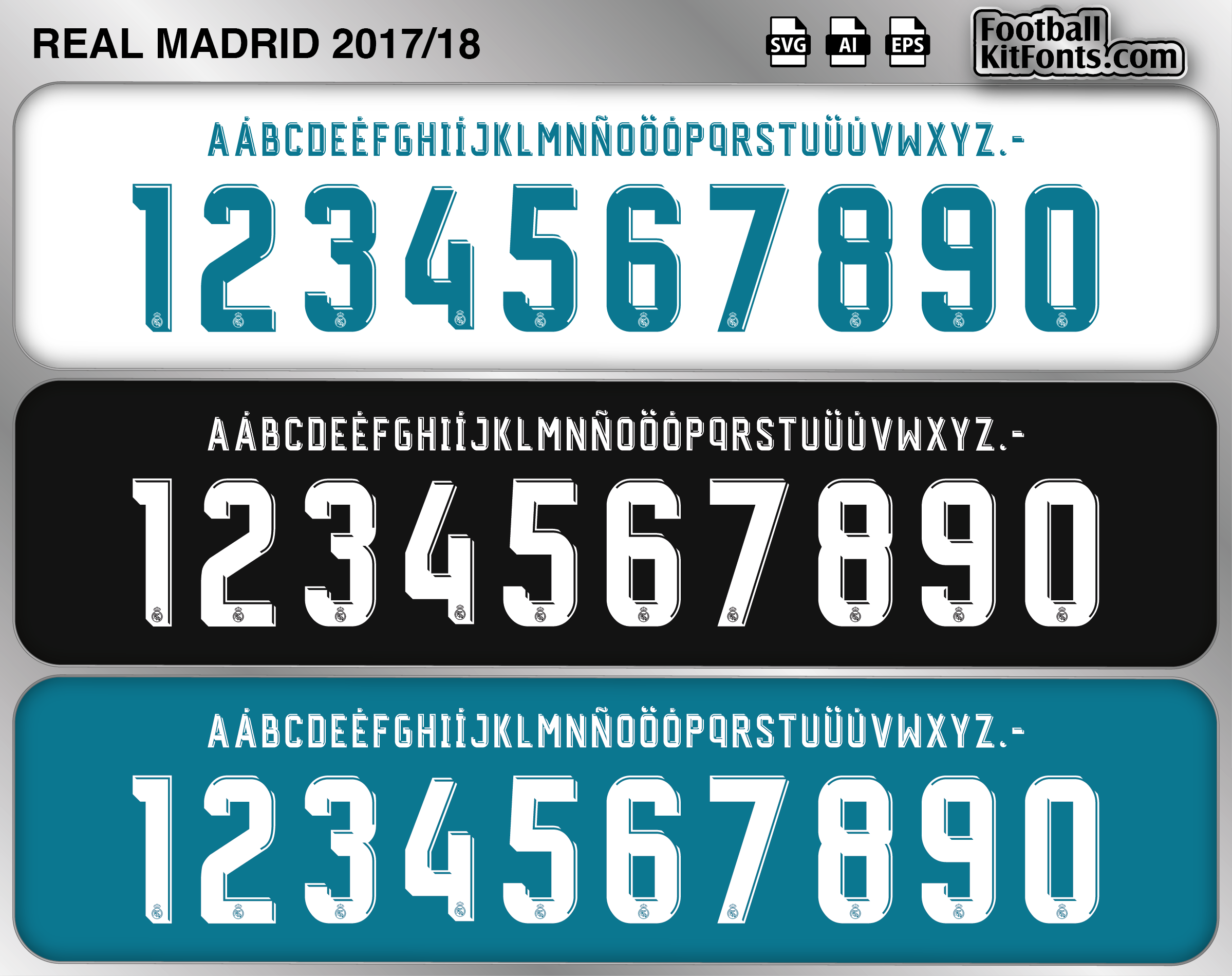 Football Kit Fonts - Real Madrid
