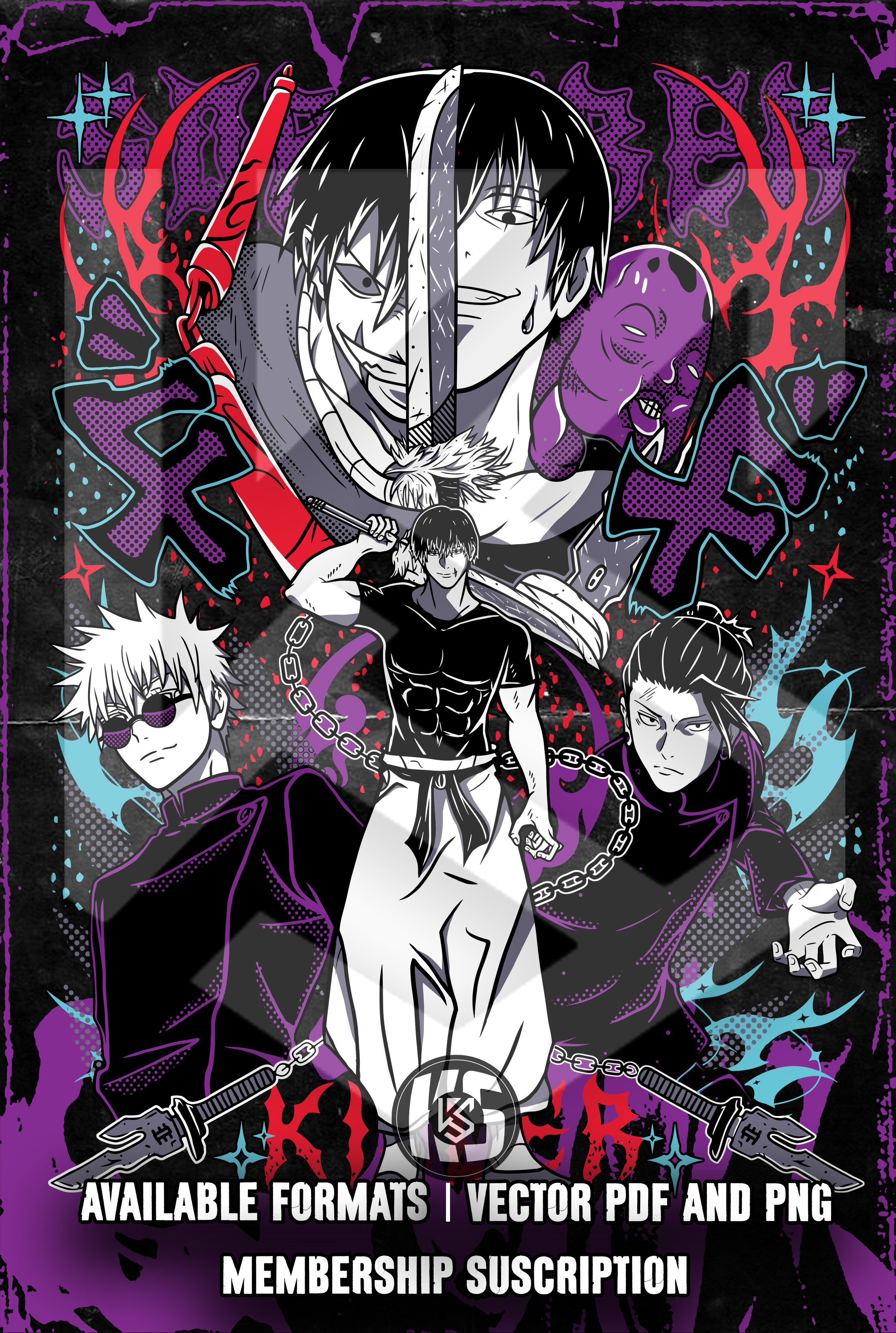 Anime Vector – Toji x Gojo x Geto 🗡️👁️🔥(Jujutsu Kaisen) - Payhip