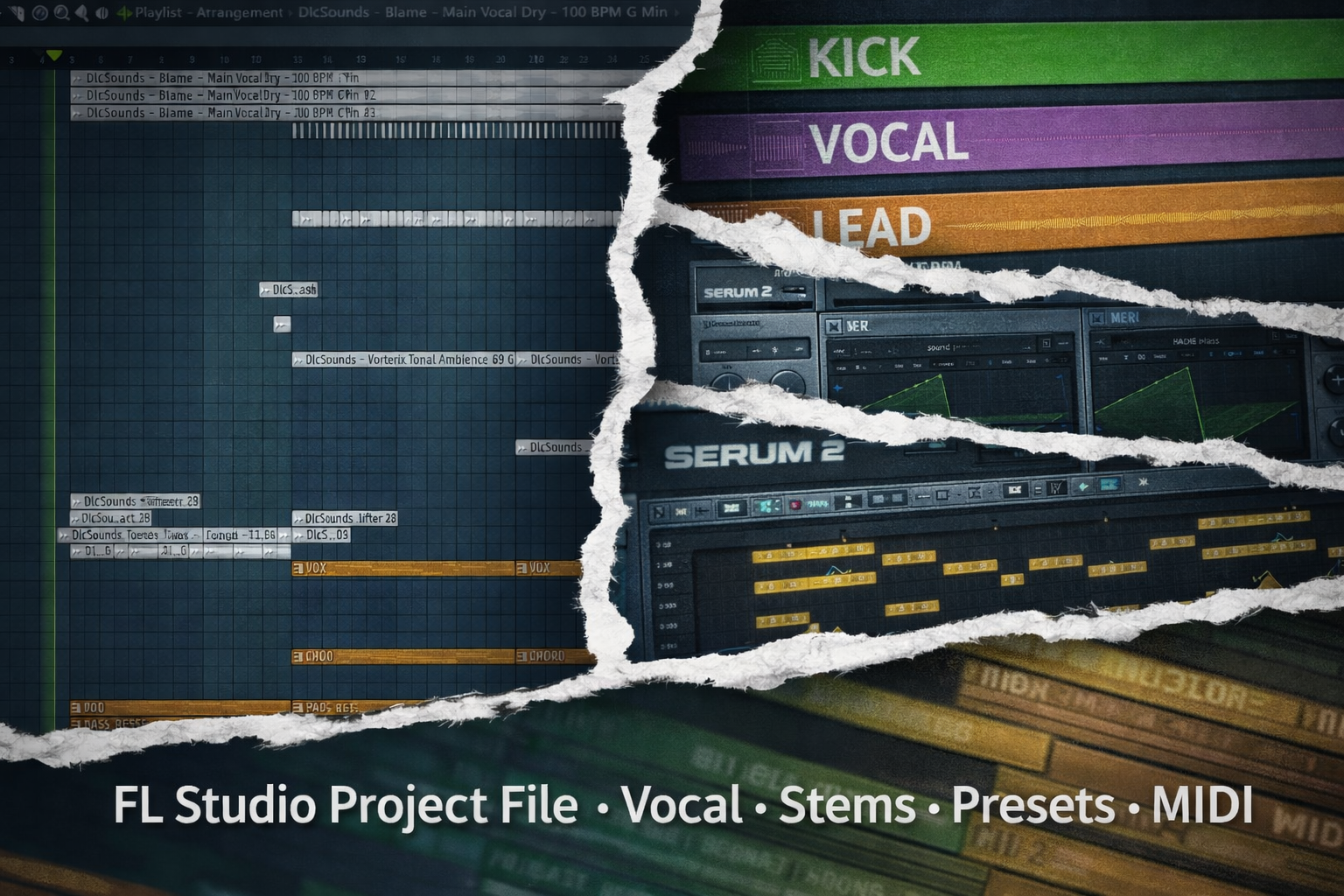 Dance/EDM "Blame" Project (FLP, Stems, MIDI, Presets)