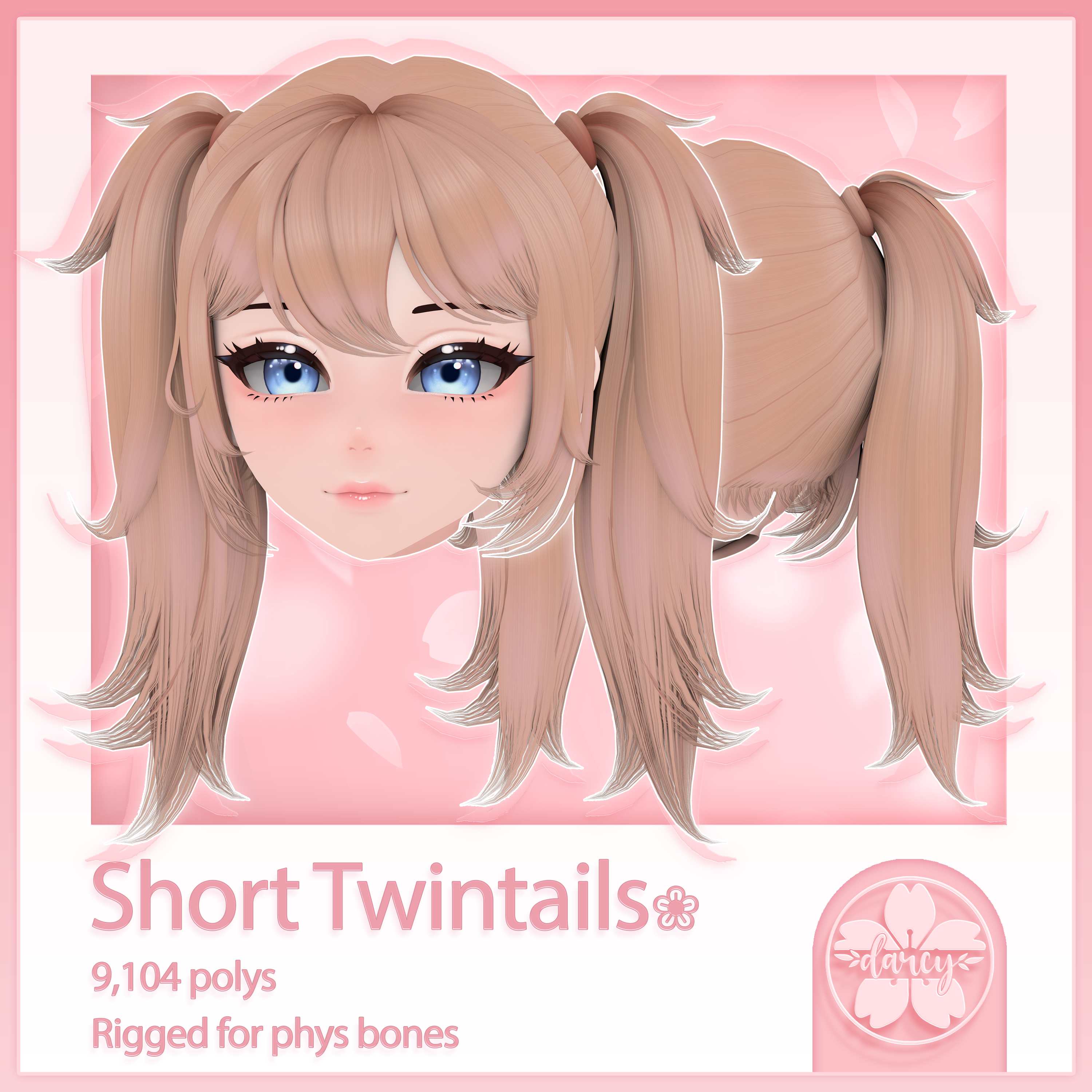 / Short Twintails / VRC - Vtuber asset - Payhip
