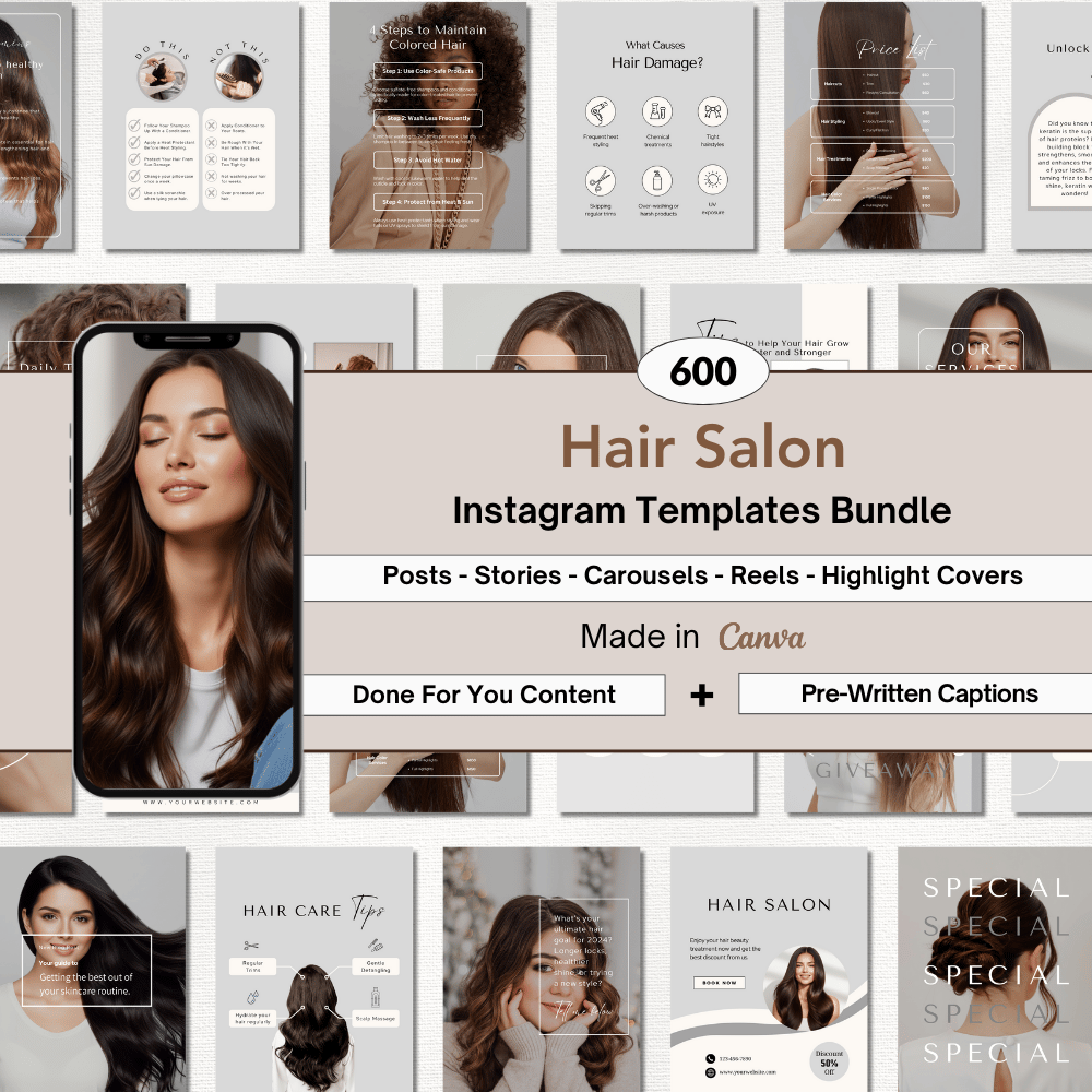Laser Hair Removal Instagram Templates Bundle
