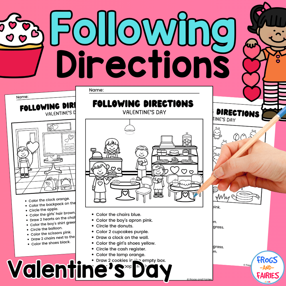 Valentine’s Day Follow the Directions Worksheets – Fun Activities for ...