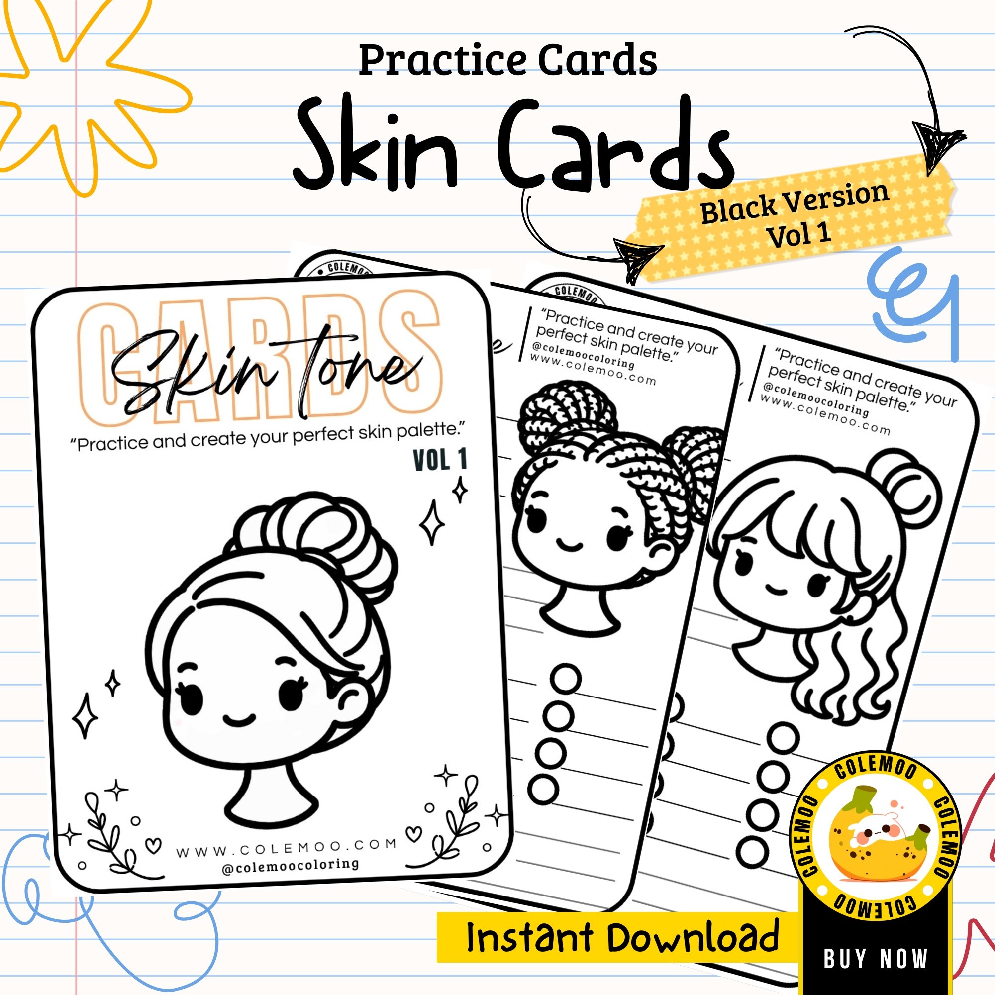 Skin Practice Cards Vol 1 - Black Version