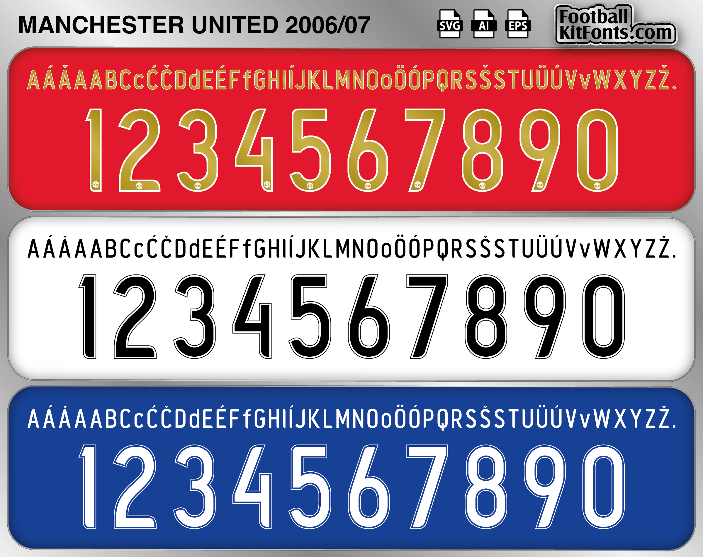 Football Kit Fonts - Manchester United