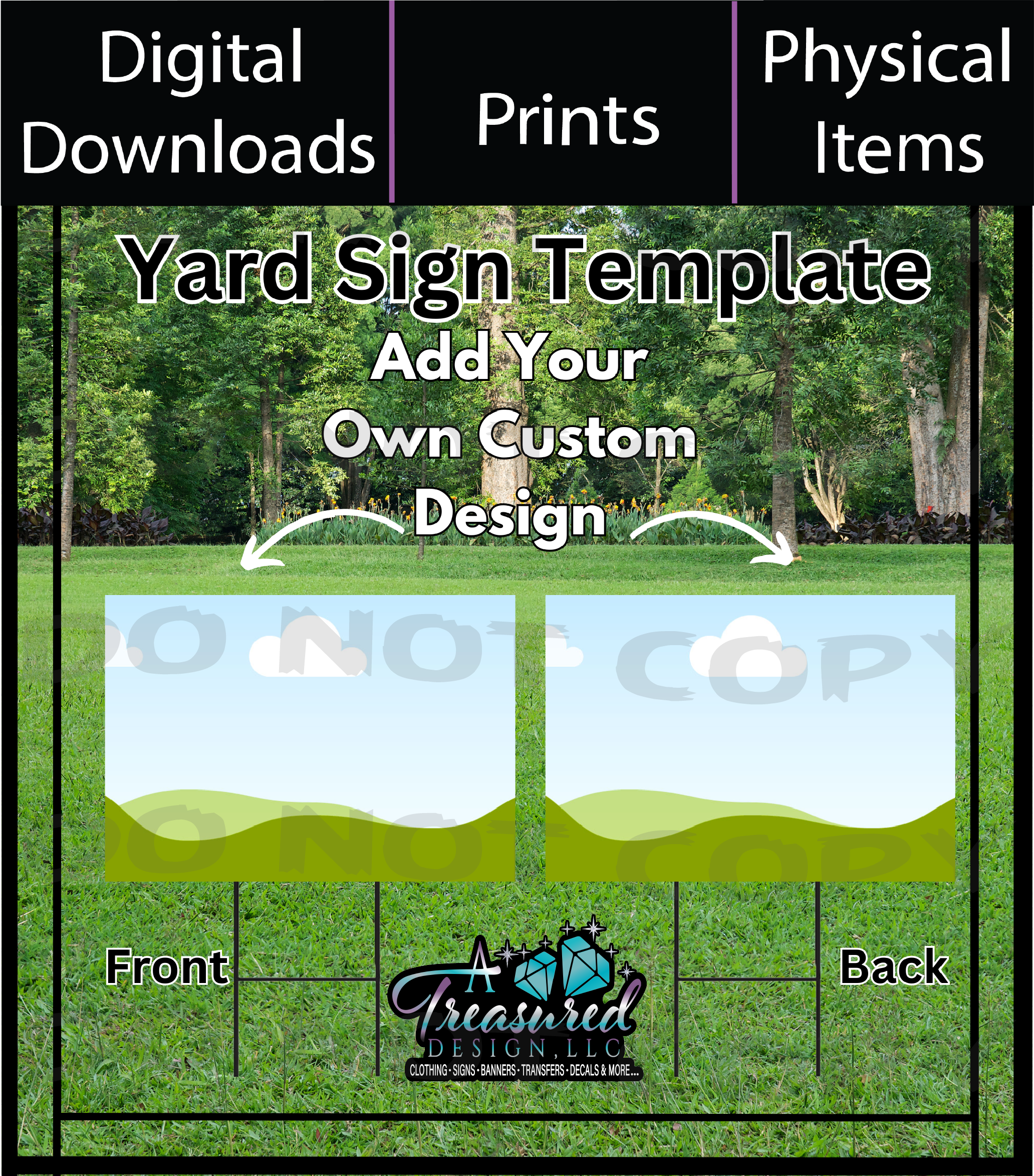 Yard Sign Mockup Template | Front & Back Yard Sign Mockup | Canva ...