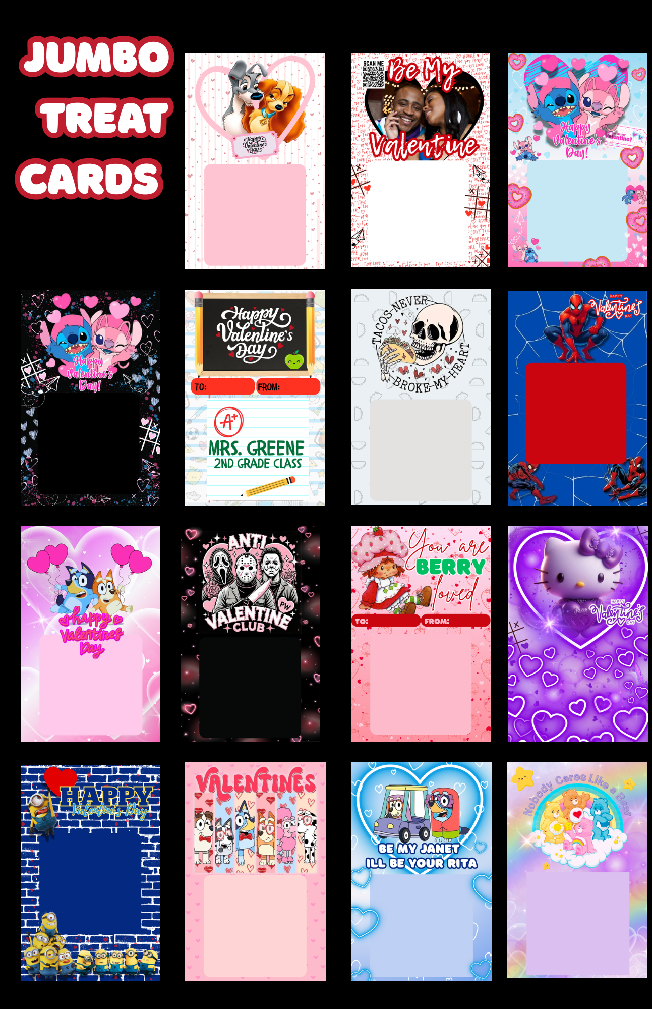 Jumbo Treat Cards Template | Canva Editable | 11x17 & 8.5x11 - Payhip