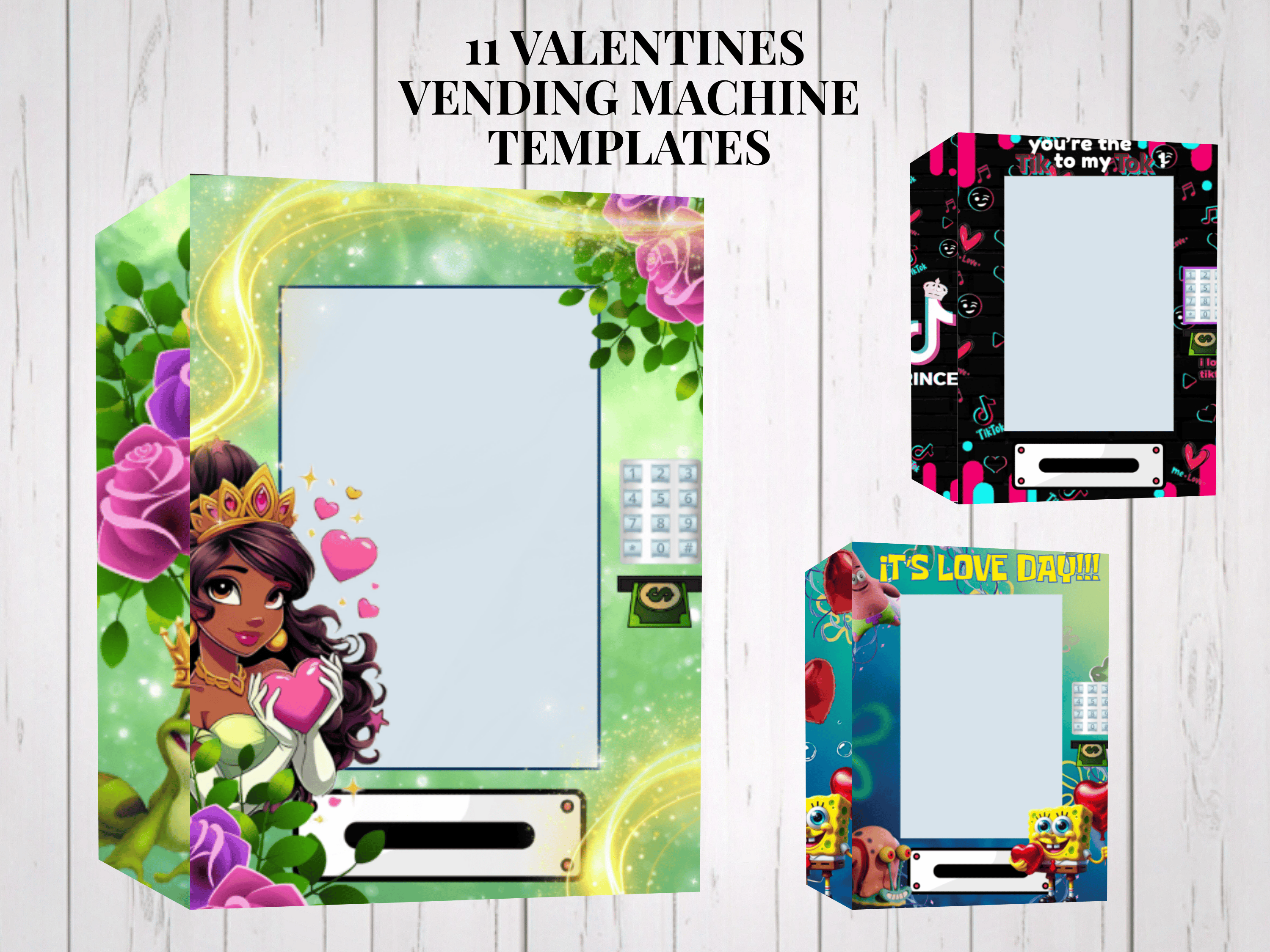 Digital Valentine Vending Machine Templates | Editable Valentine Treat ...