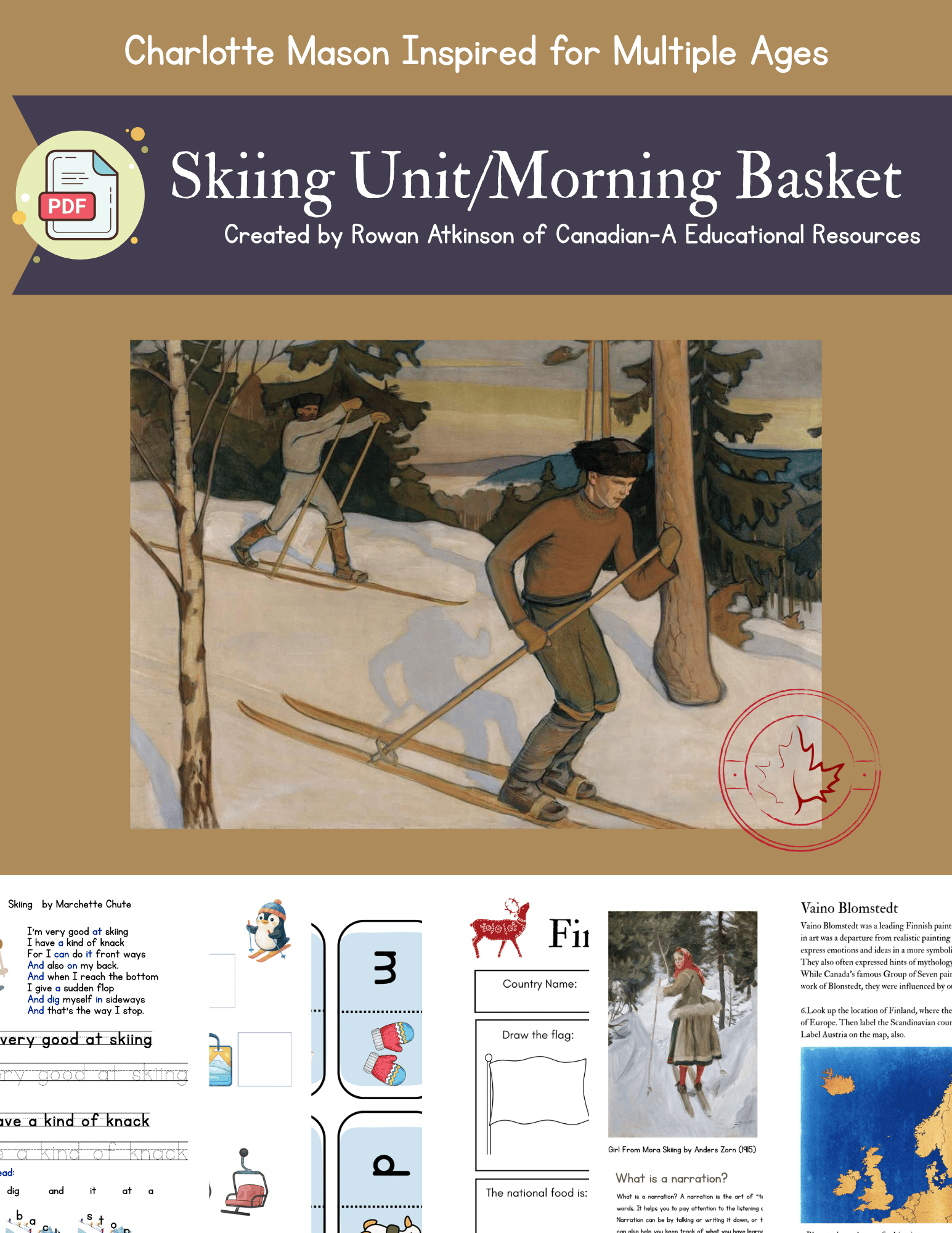 SKIING Unit/Morning Basket Charlotte Mason Inspired - Payhip