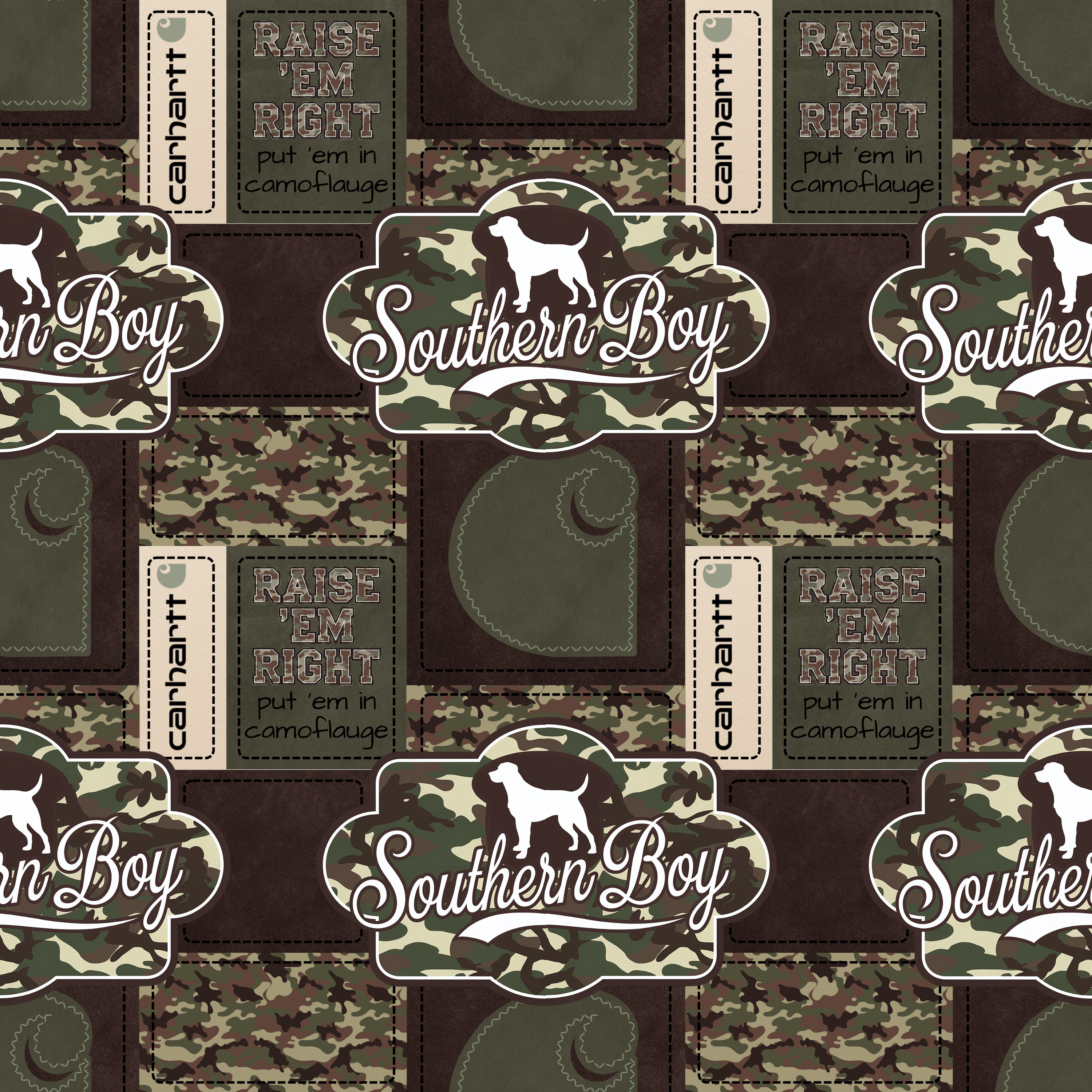 Southern Boy Camo Patchwork Seamless - Payhip