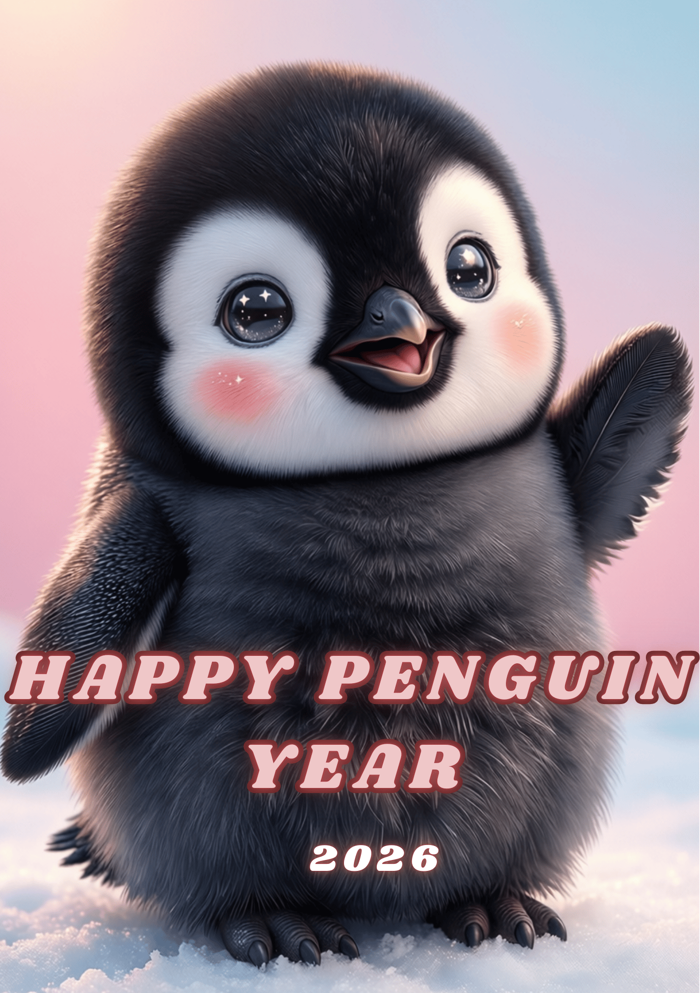 HAPPY PENGUIN YEAR- Cute penguin 2026 desk calendar - Payhip