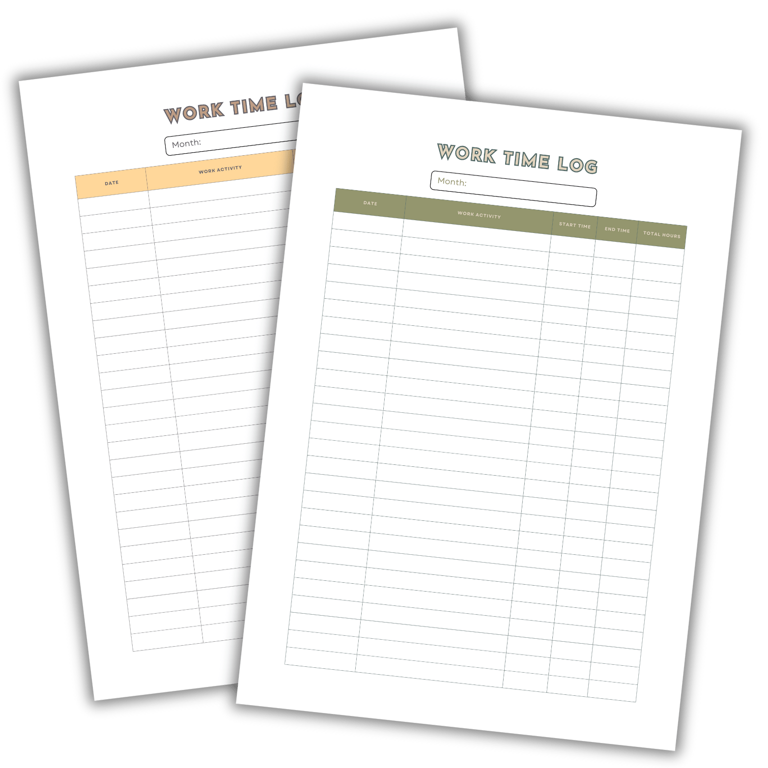 Printable Digital Work Time Log - Payhip