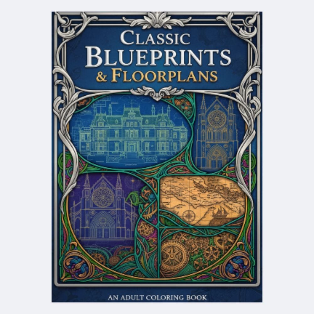 Classic Blueprints & Floorplans Coloring Book - Payhip