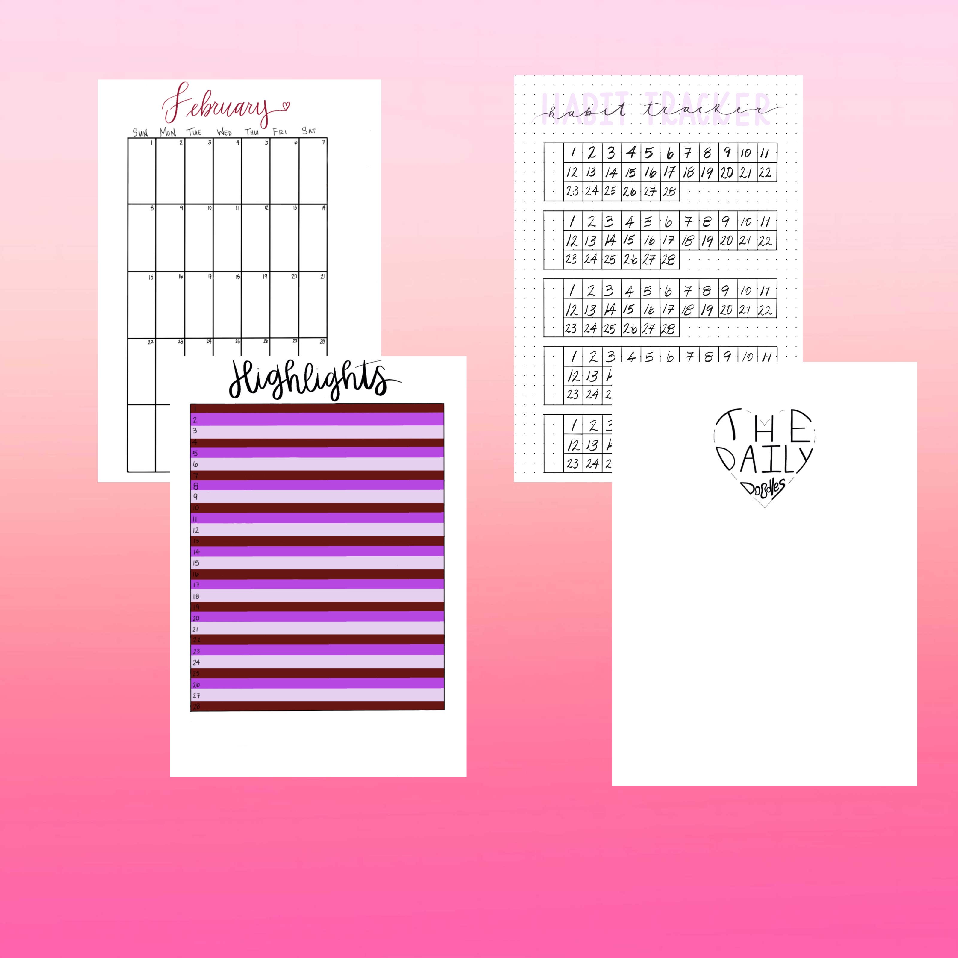 February Bundle (A5 A6 Templates) - Payhip