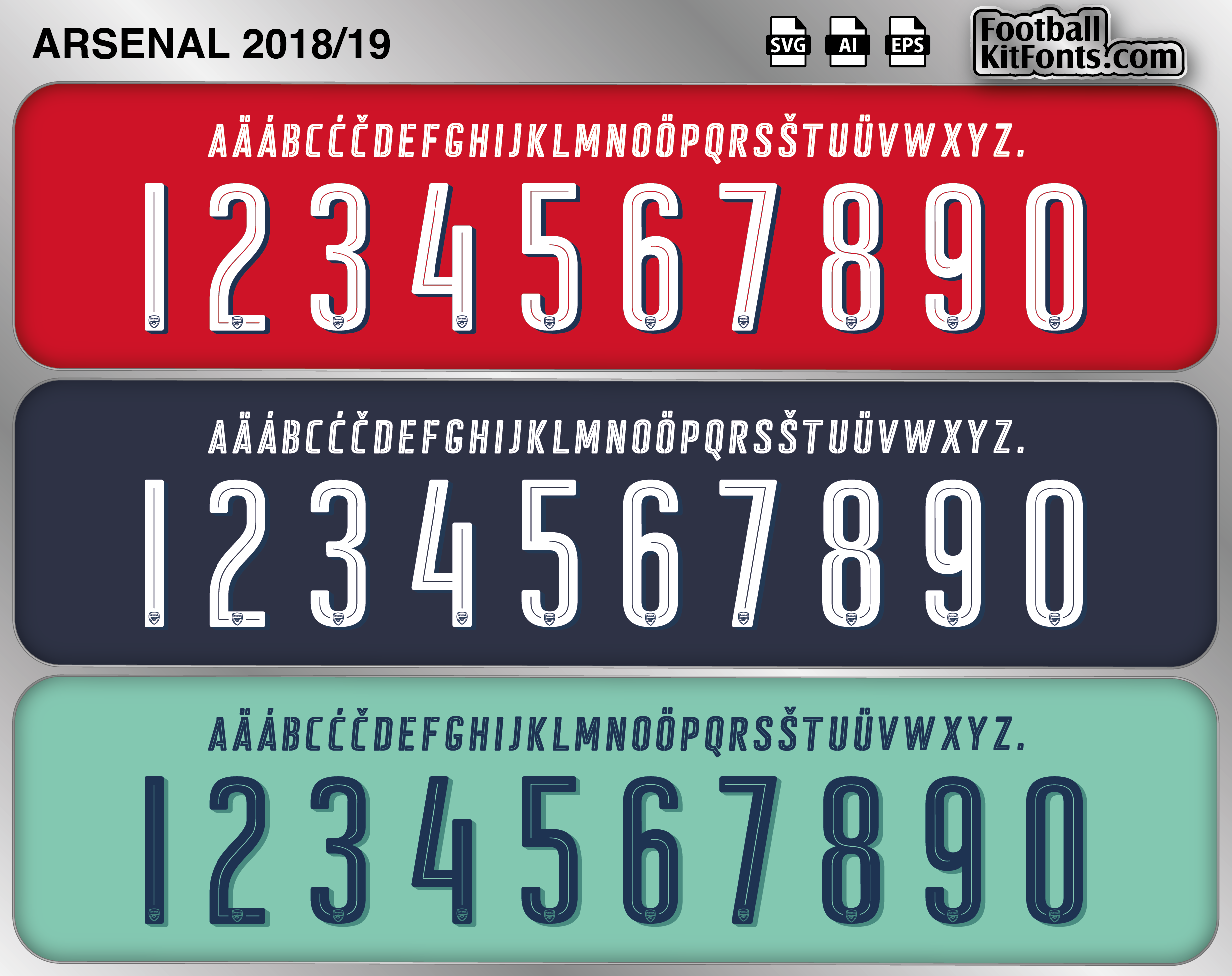 Arsenal 2018-19 Vector Font