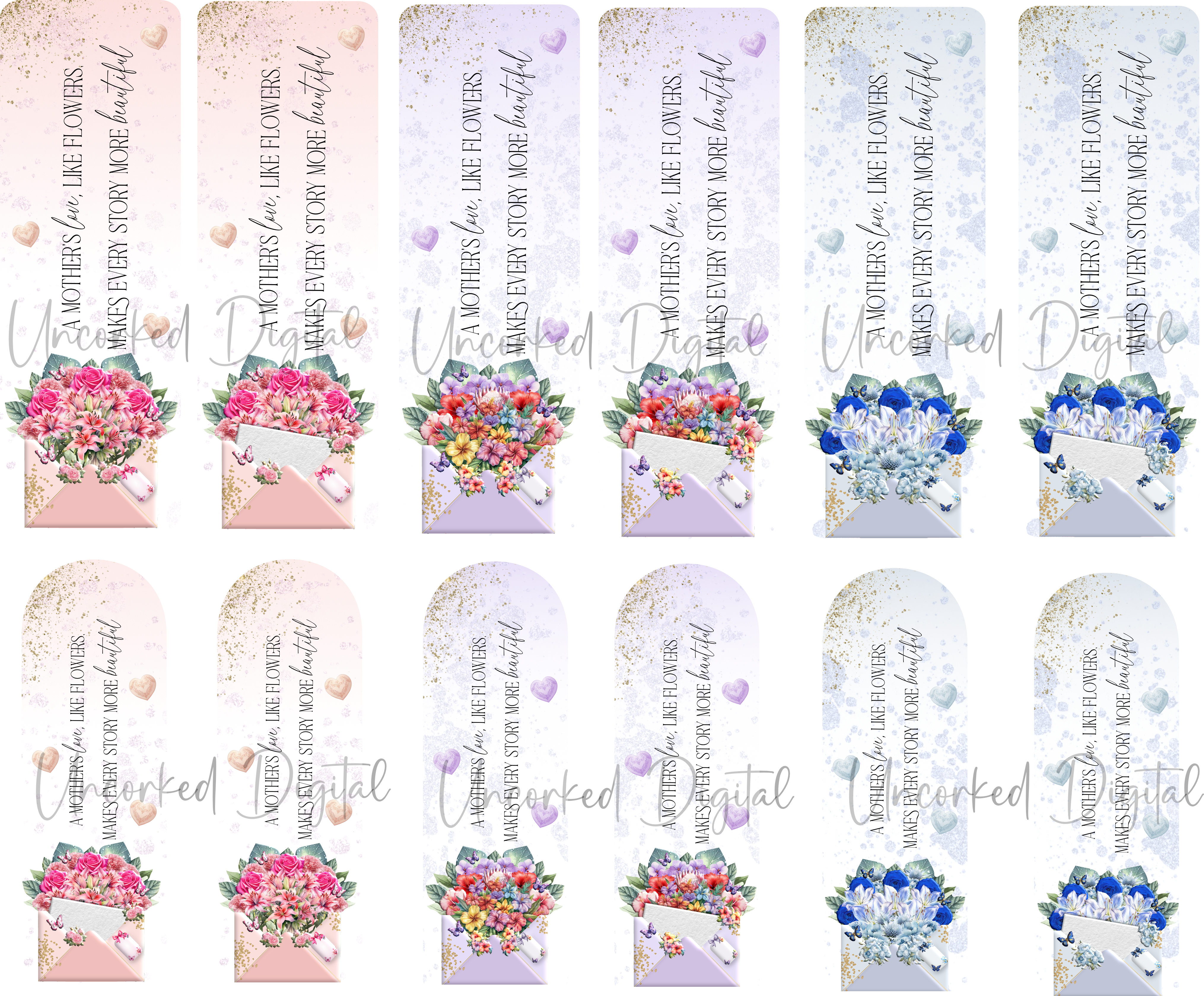 Envelope Flower Bookmarks designs (woodform) - Payhip