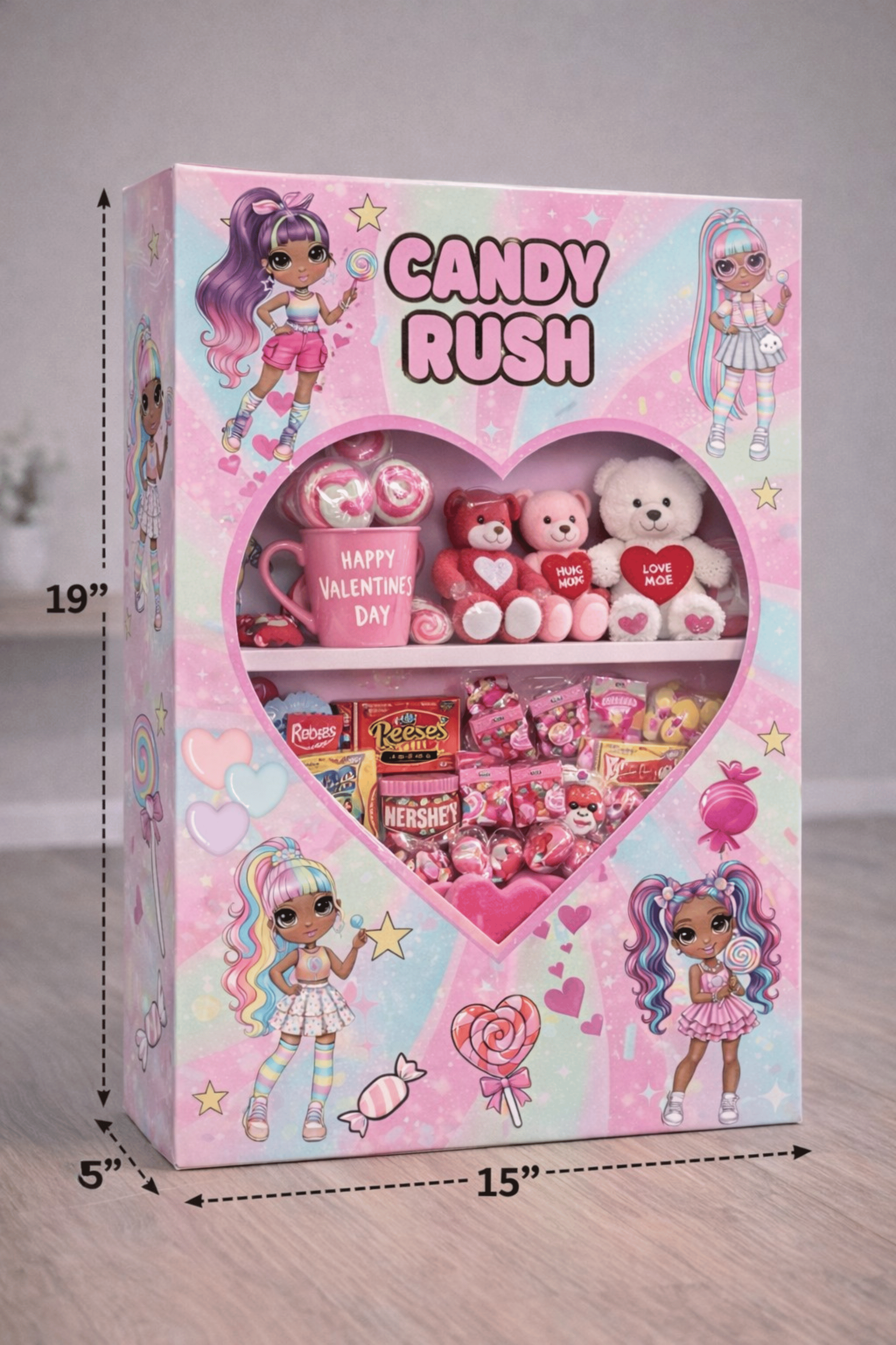 Valentine’s Day Sweetheart Box – Jumbo Display Card with Heart Cutout ...