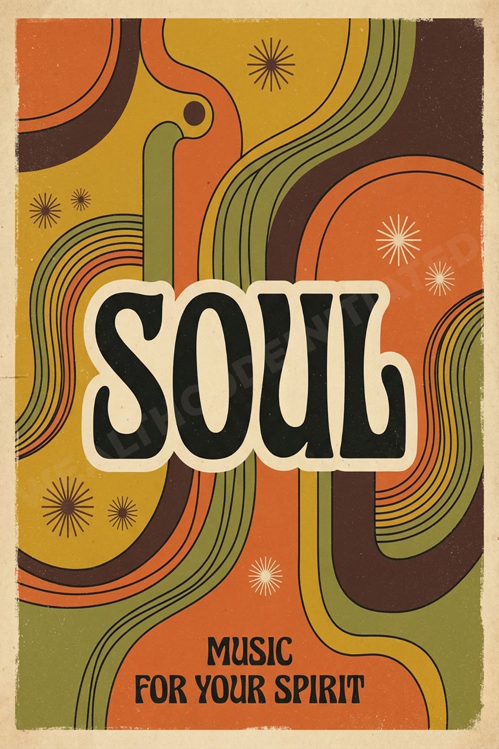 Retro Soul Poster Mid‑Century Music Genre Wall Art - Payhip