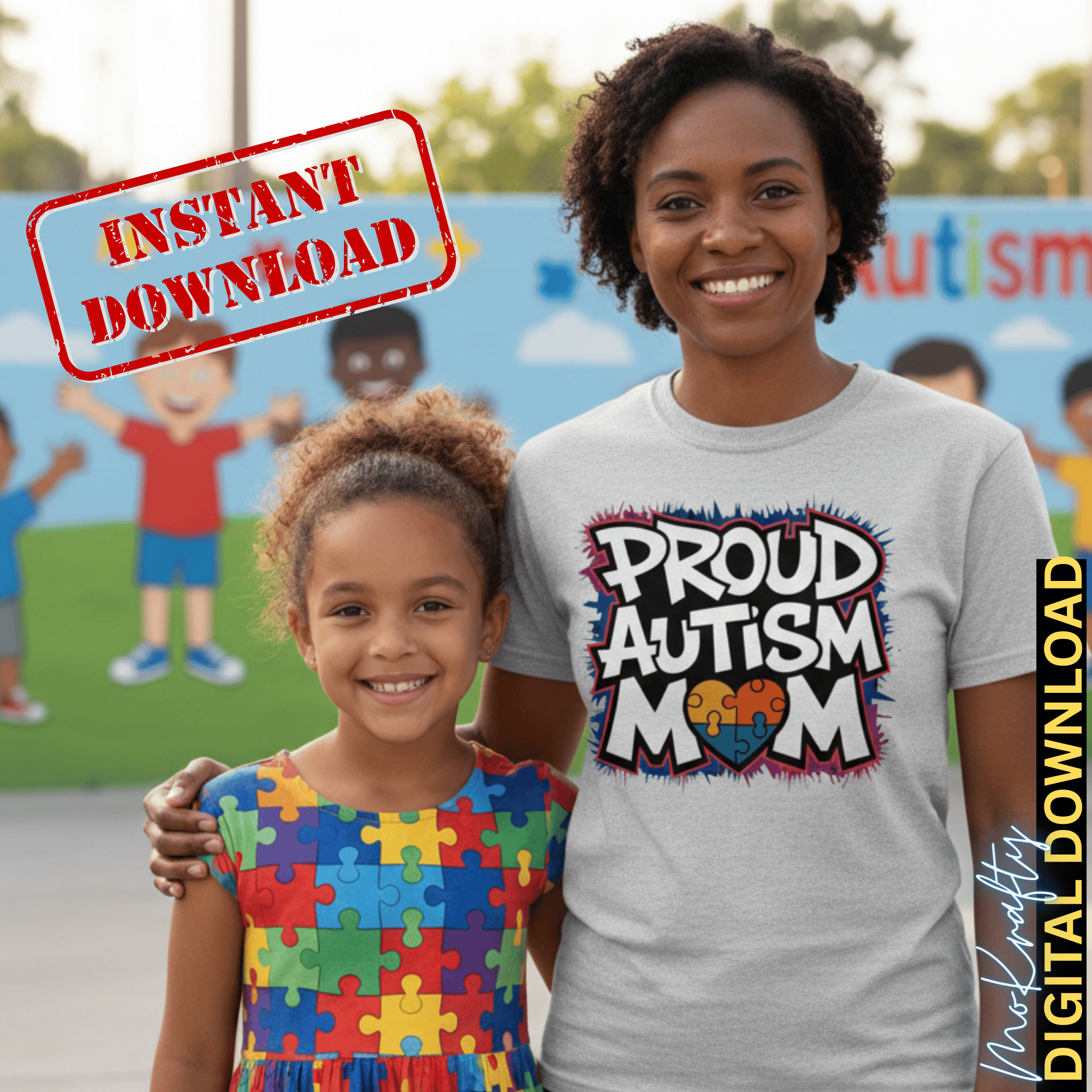 Proud Autism Mom PNG - Graffiti Style Sublimation Design - Urban ...