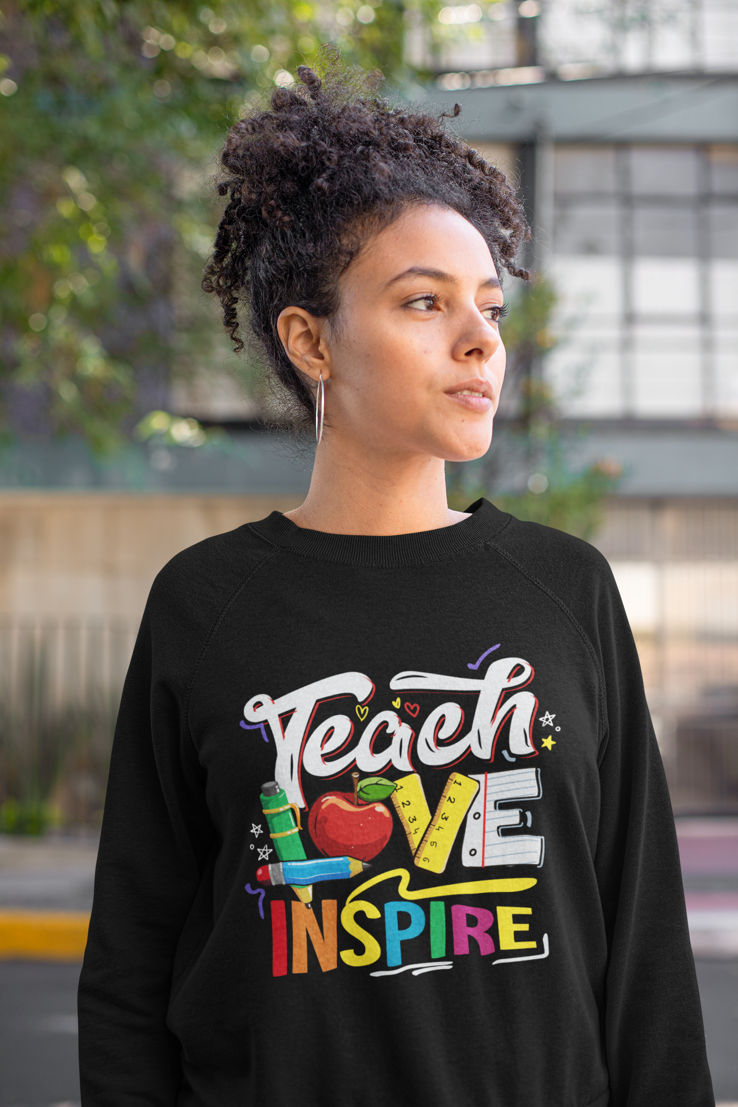 Teach. Love. Inspire Black Sweatshirt - Payhip
