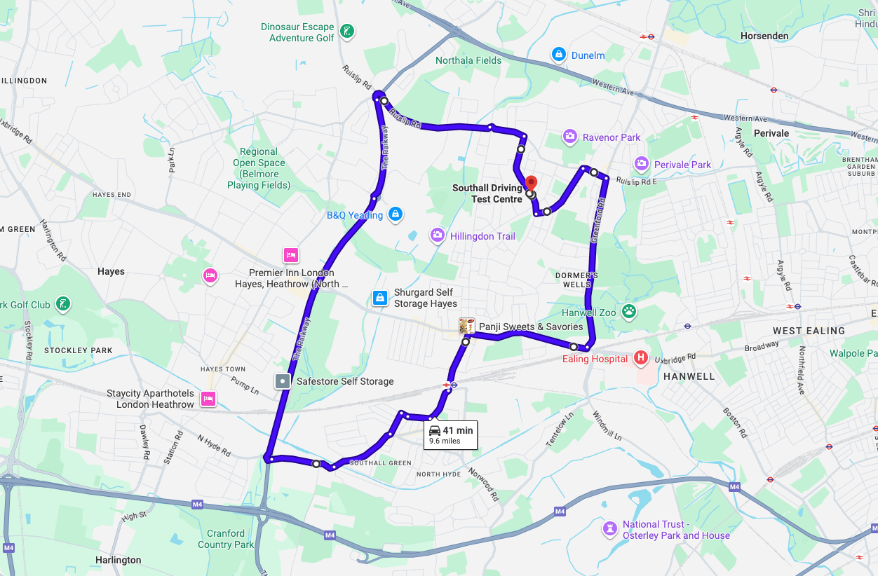 Southall (London) Driving Test Centre | 8 Google Maps Practice Routes ...