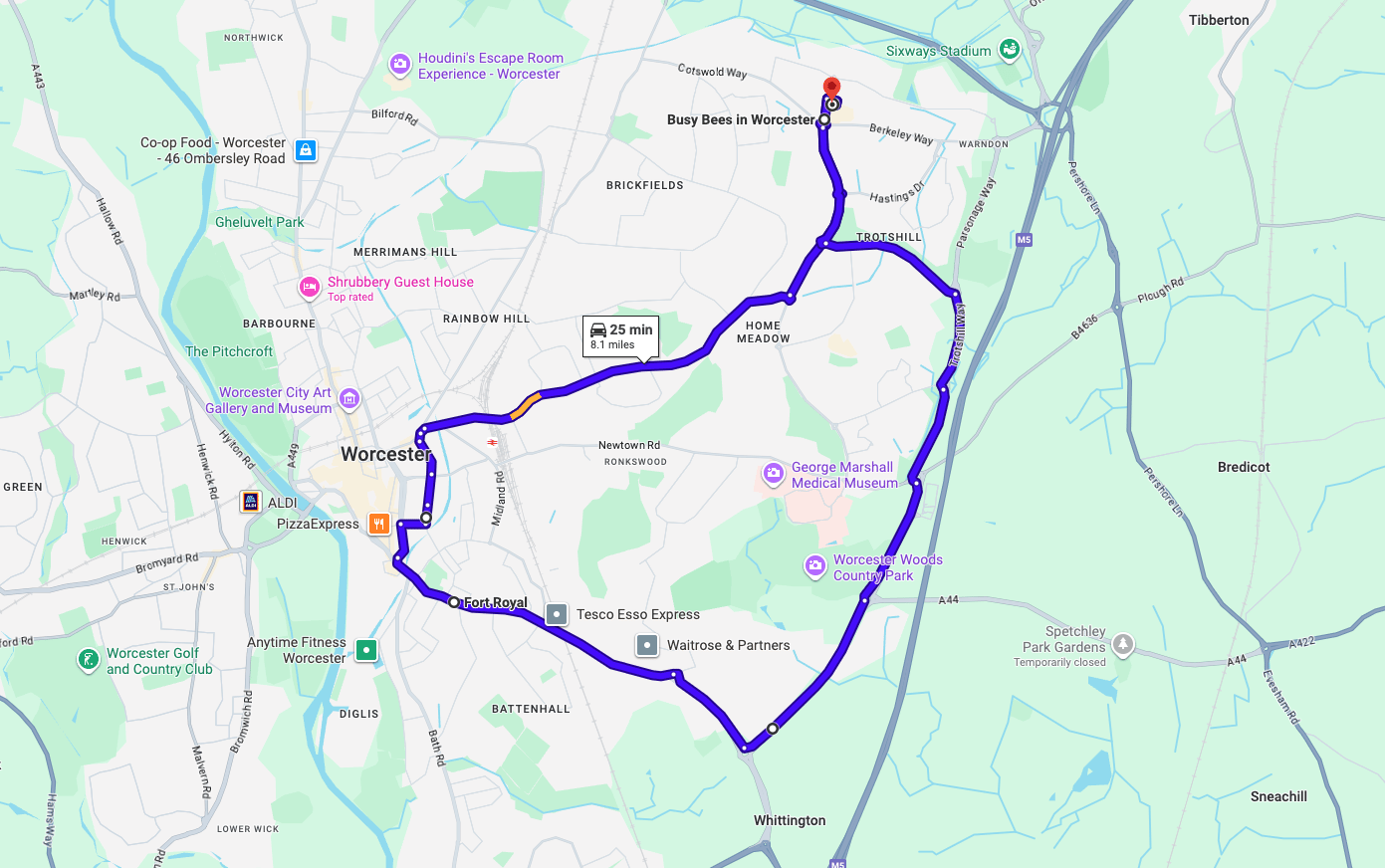 Worcester Driving Test Centre | 9 Google Maps Practice Routes - Payhip