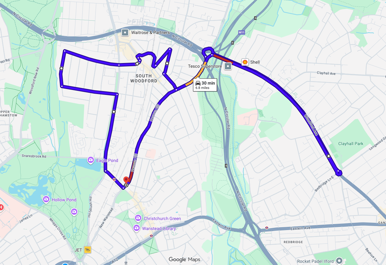 Wanstead (London) Driving Test Centre | 5 Google Maps Practice Routes ...