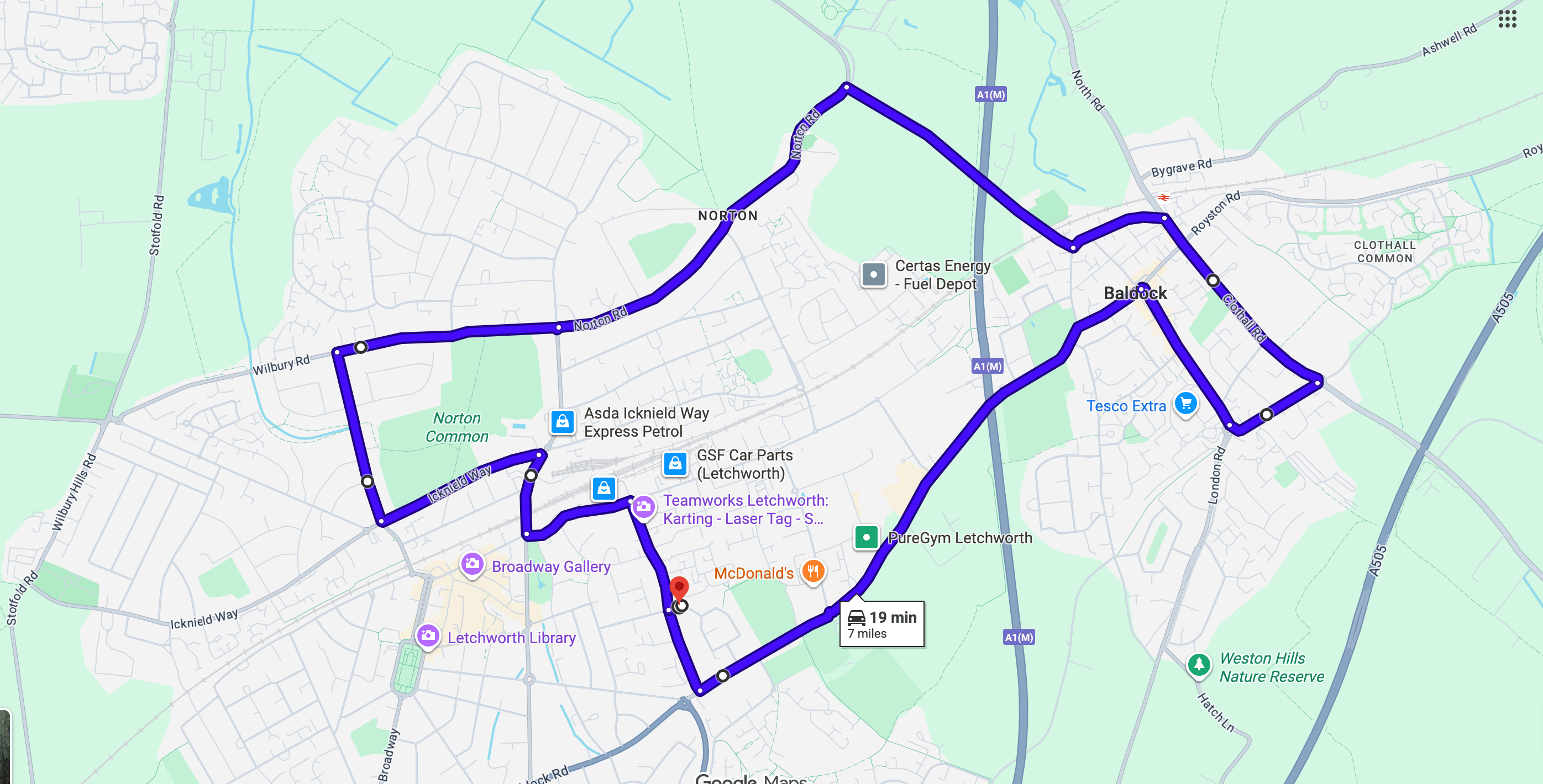 Letchworth Driving Test Centre | 5 Google Maps Practice Routes (PDF ...
