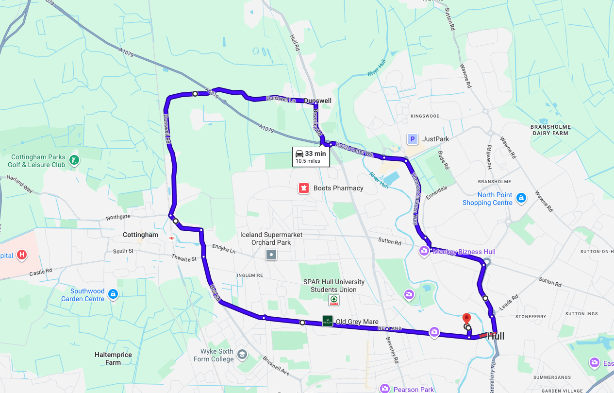 Hull Driving Test Centre | 11 Google Maps Practice Routes (PDF) - Payhip