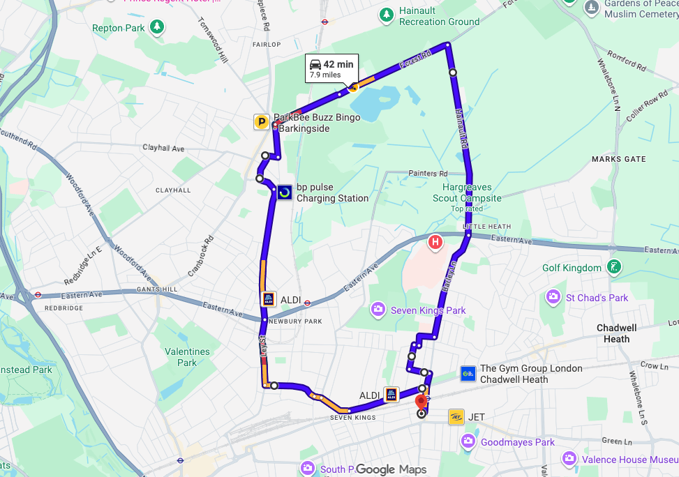 Goodmayes (London) Driving Test Centre | 7 Google Maps Practice Routes ...