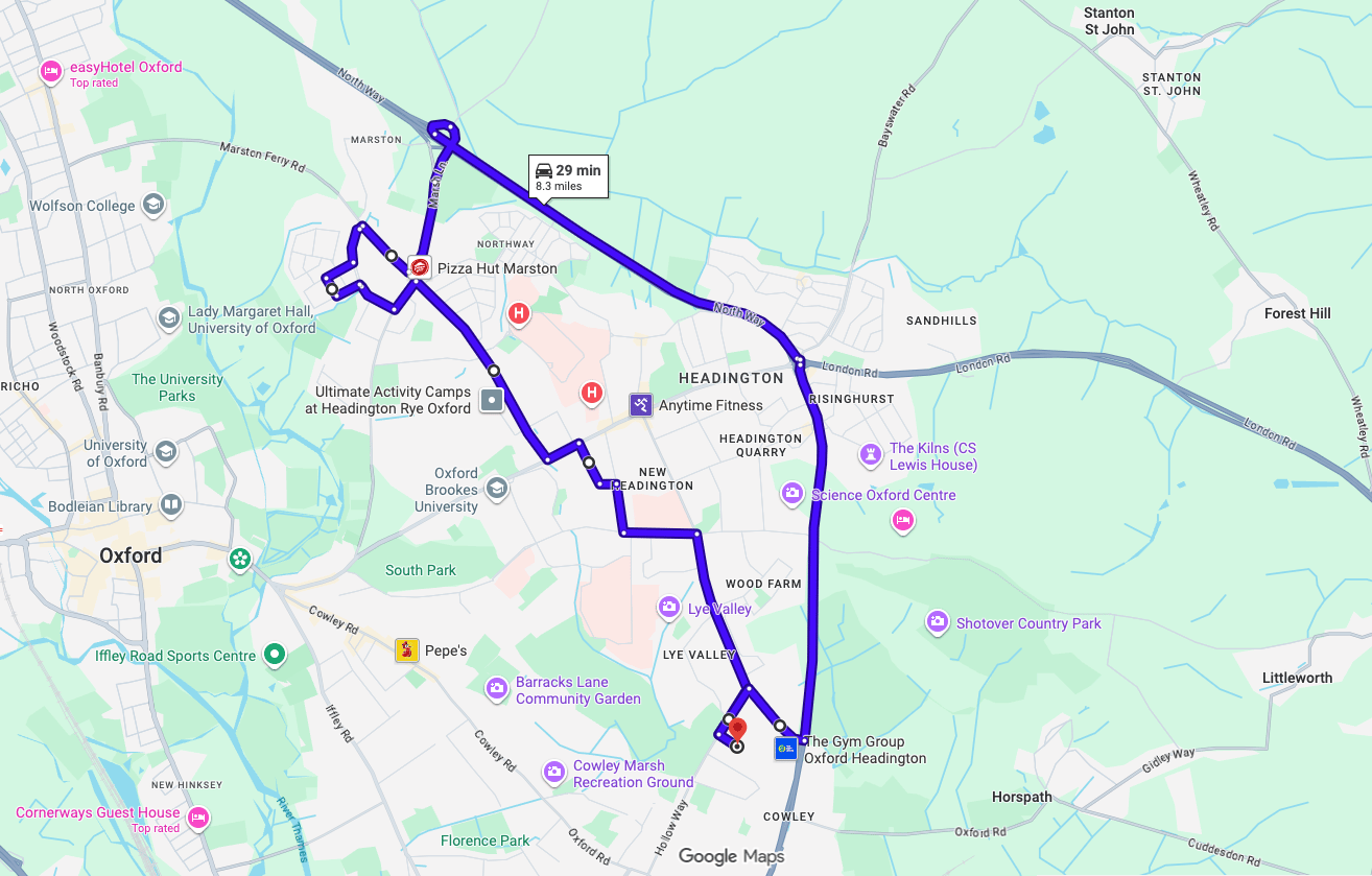 Oxford (Cowley) Driving Test Centre | 5 Google Maps Practice Routes ...
