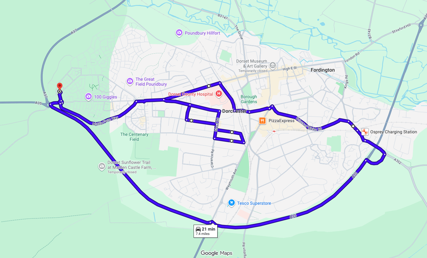 Dorchester Driving Test Centre | 5 Google Maps Practice Routes (PDF ...