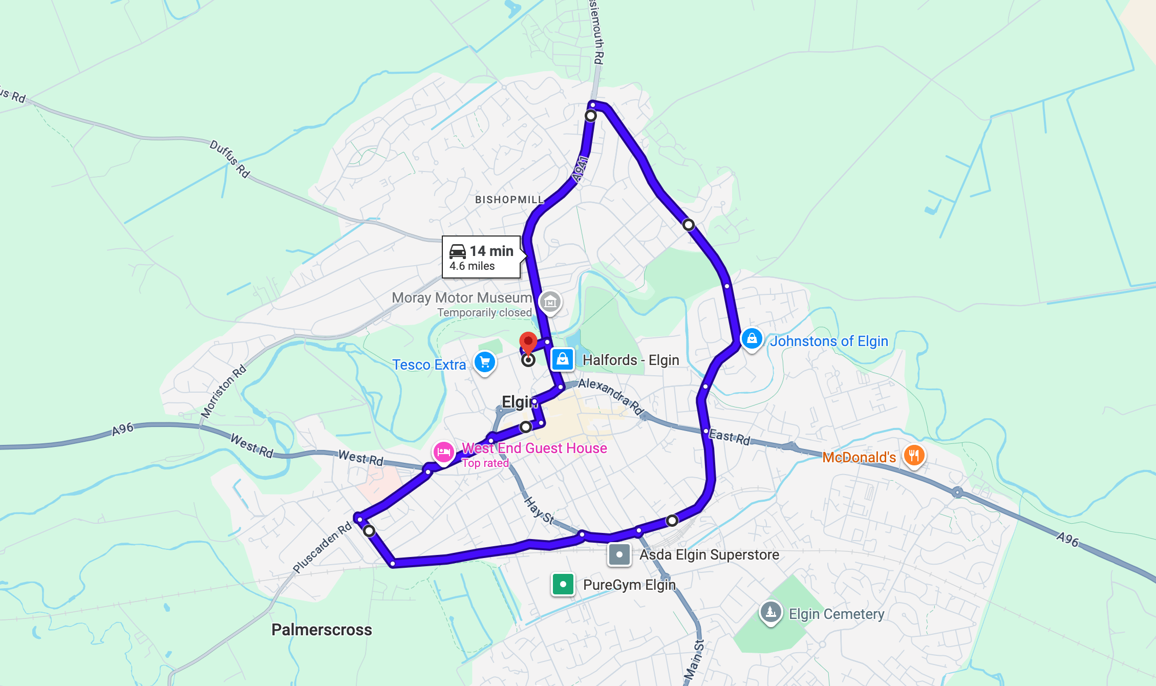 Elgin Driving Test Centre | 5 Google Maps Practice Routes (PDF) - Payhip