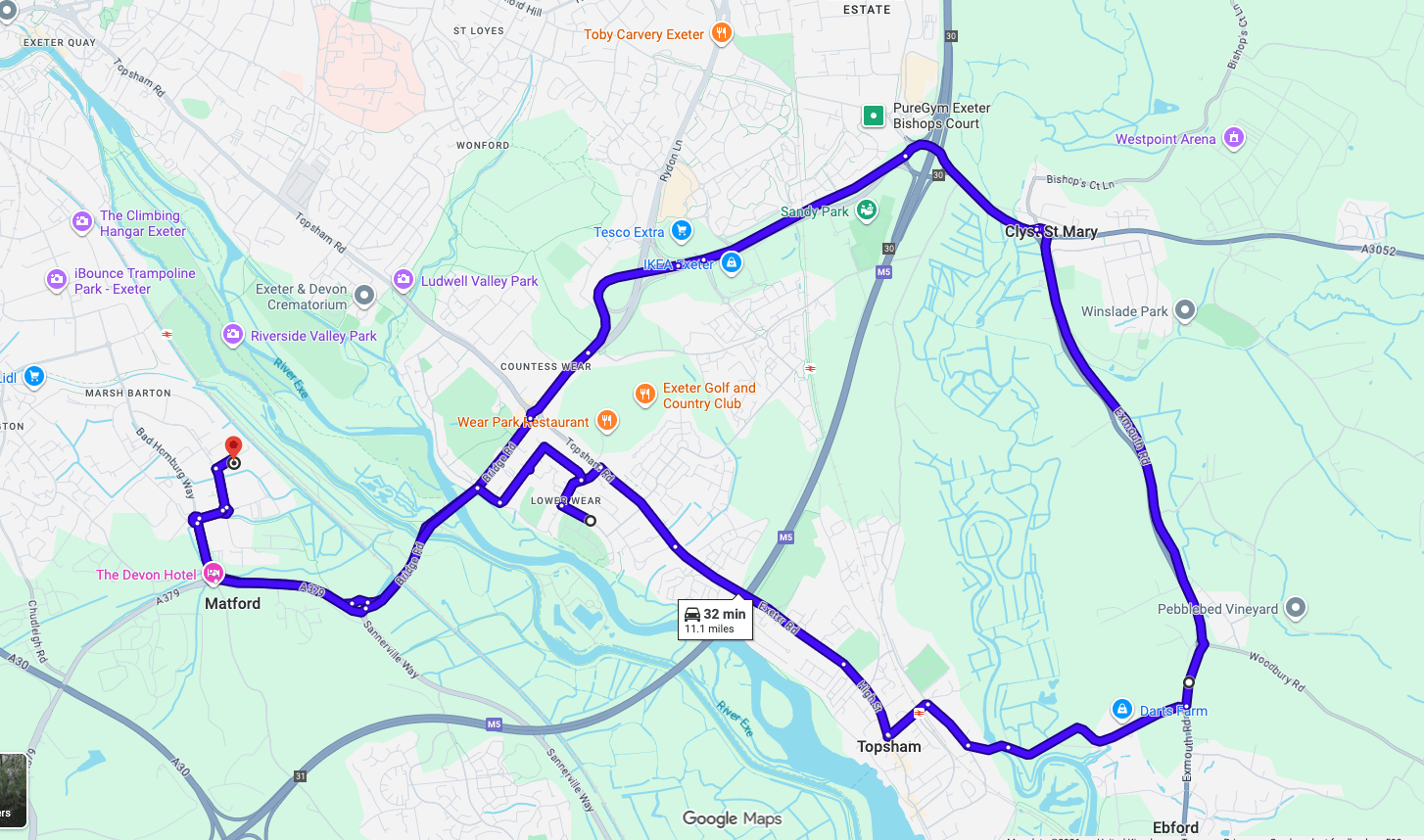 Exeter Driving Test Centre | 5 Google Maps Practice Routes (PDF) - Payhip