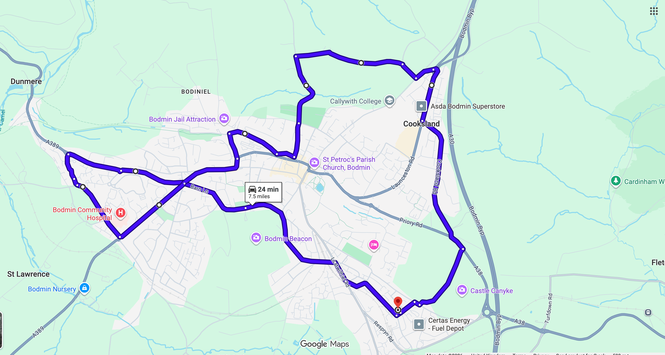 Bodmin Driving Test Centre | 5 Google Maps Practice Routes (PDF) - Payhip