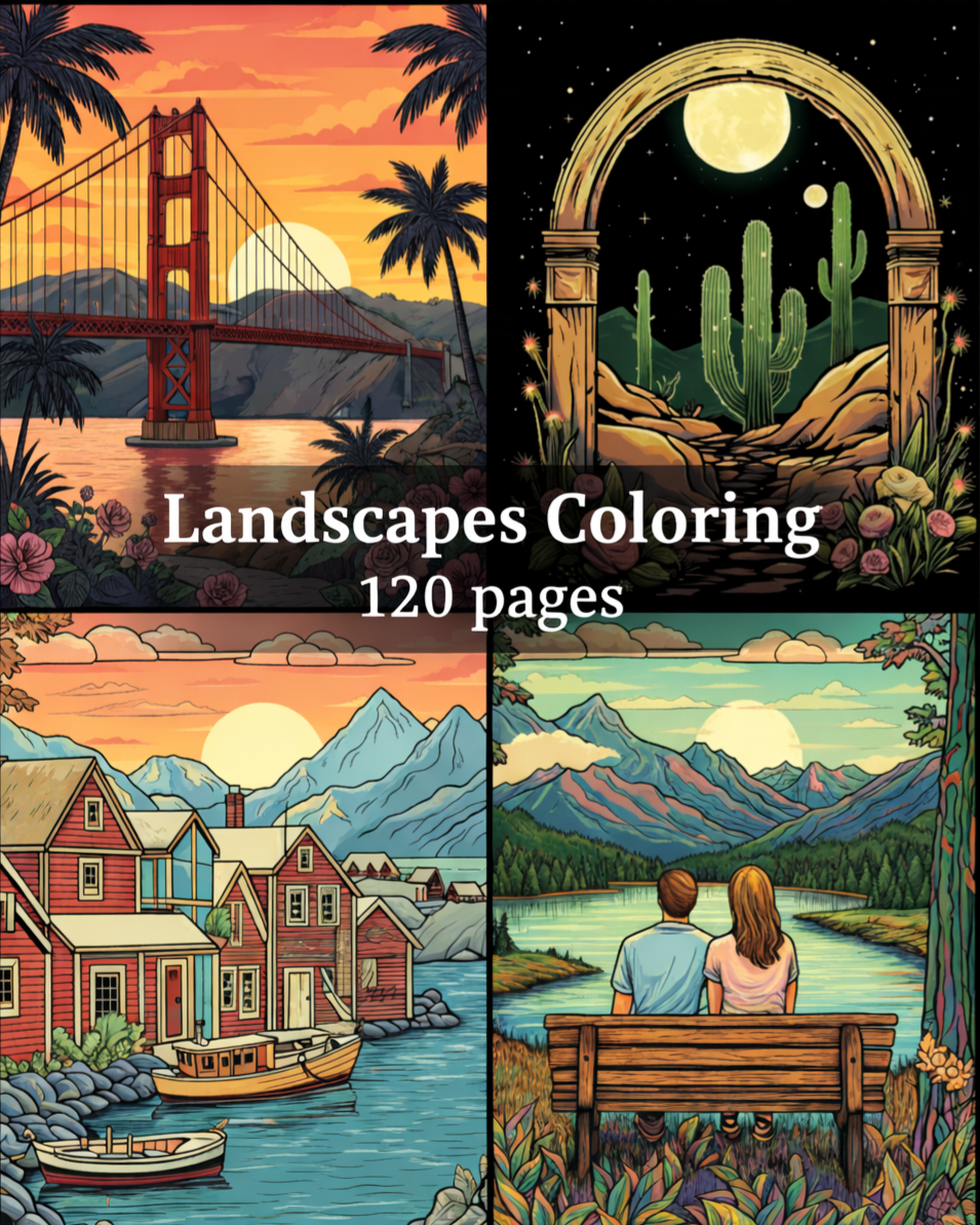 Landscapes Coloring Book – 120 Pages - Payhip