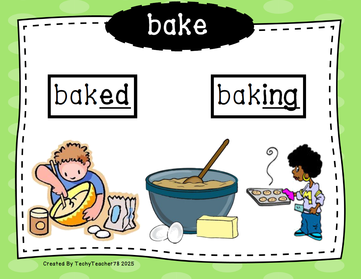 Phonics Posters - Verb Tenses ed and ing Posters - Payhip