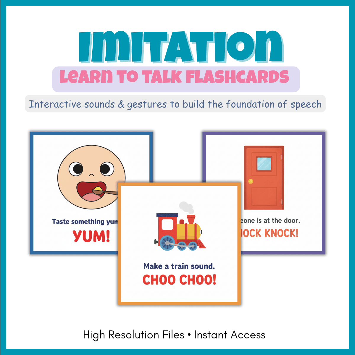 Building Verbal Imitation Skills Printable Activities Flashcards for ...