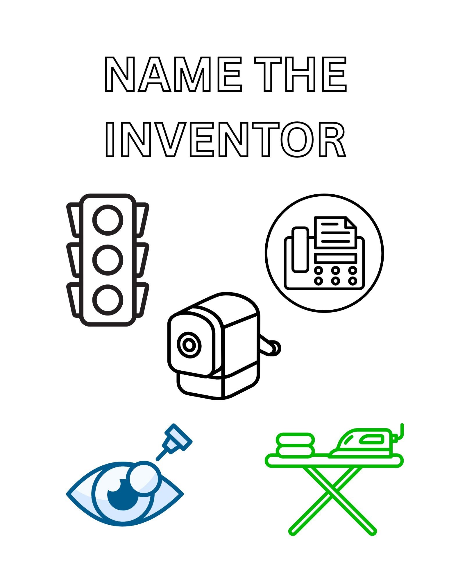 Name The Inventor Coloring Activity Book - Payhip
