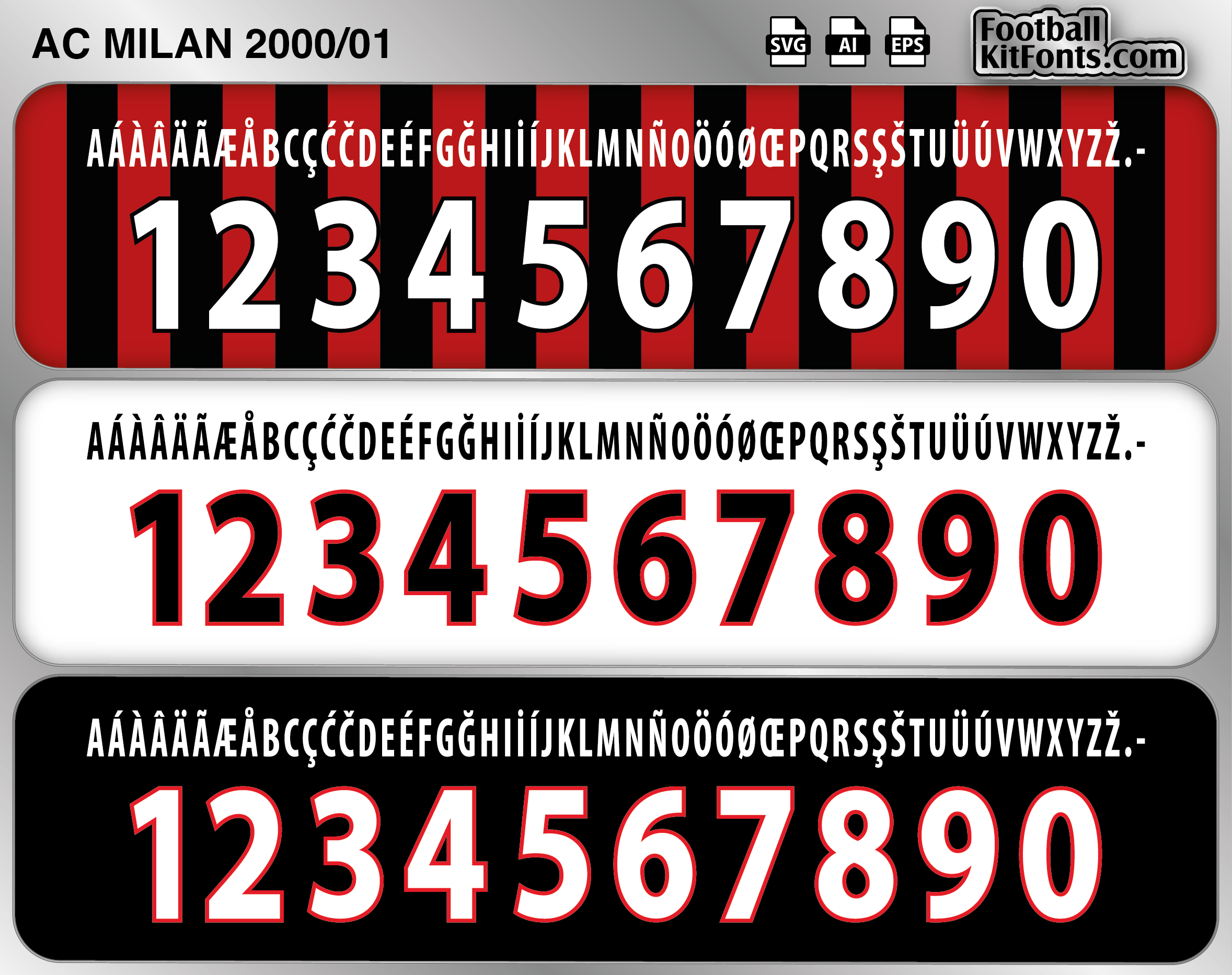 AC Milan 2000-01 Vector Font