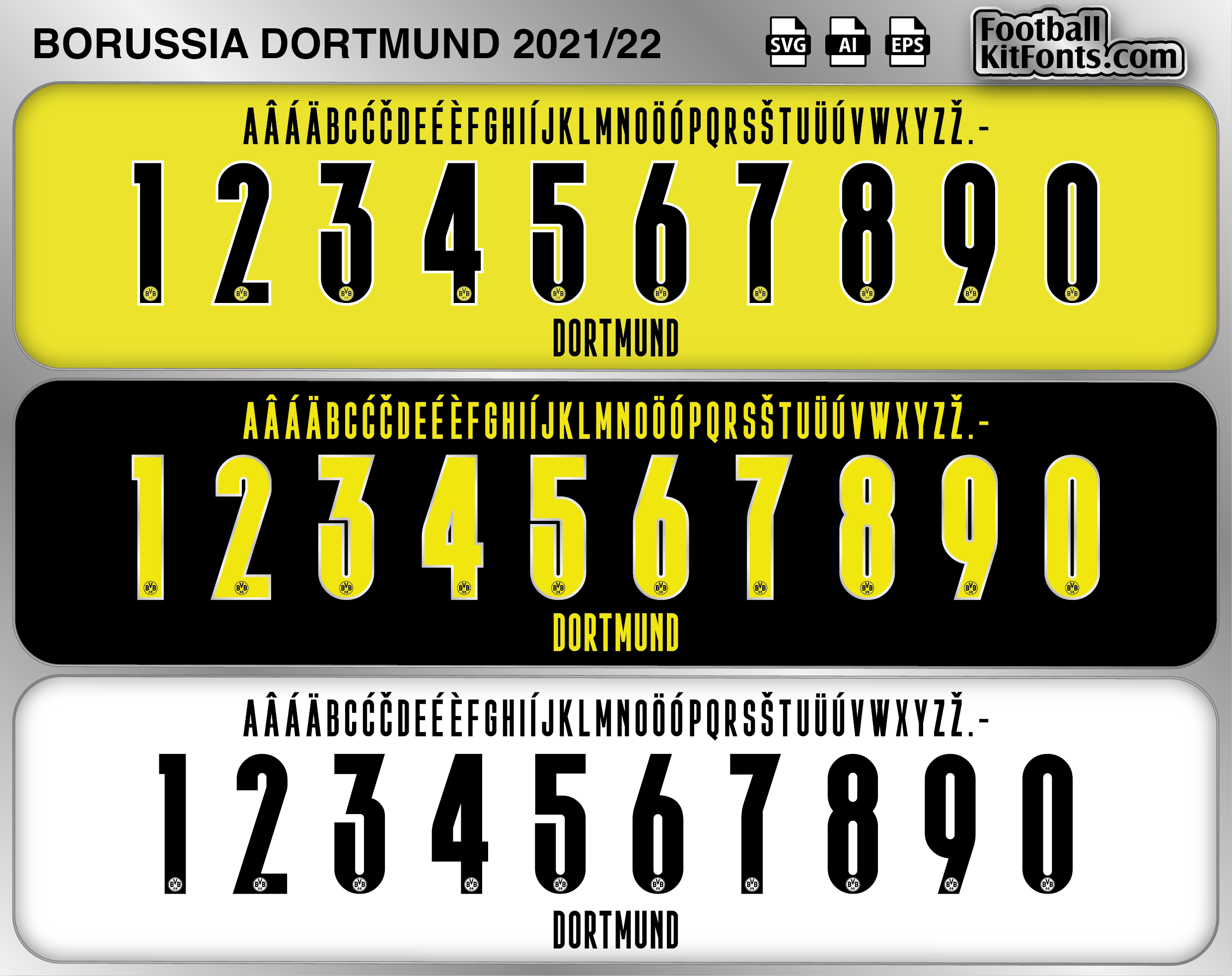 Borussia Dortmund 2021-22 Vector Font
